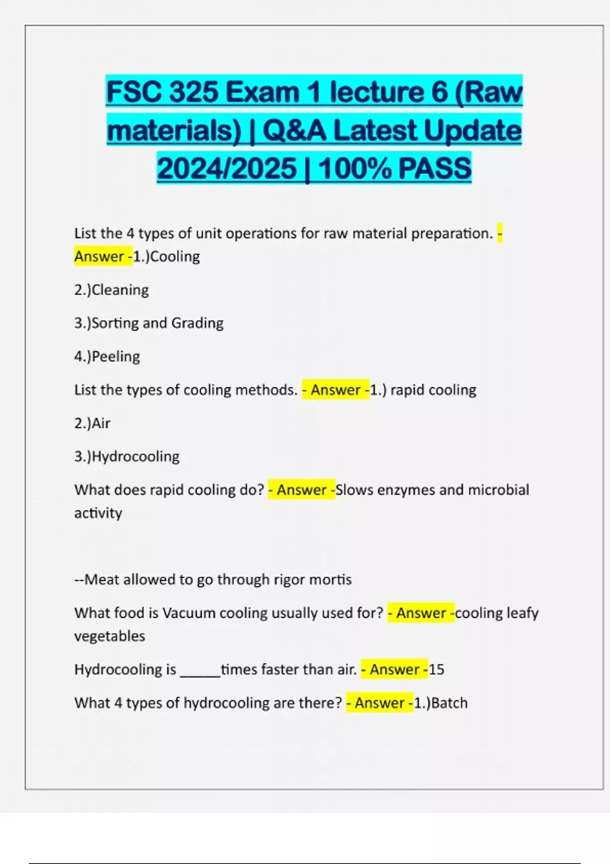 FSC 325 BUNDLED EXAMS | QUESTIONS AND CORRECT ANSWERS | LATEST UPDATE ...