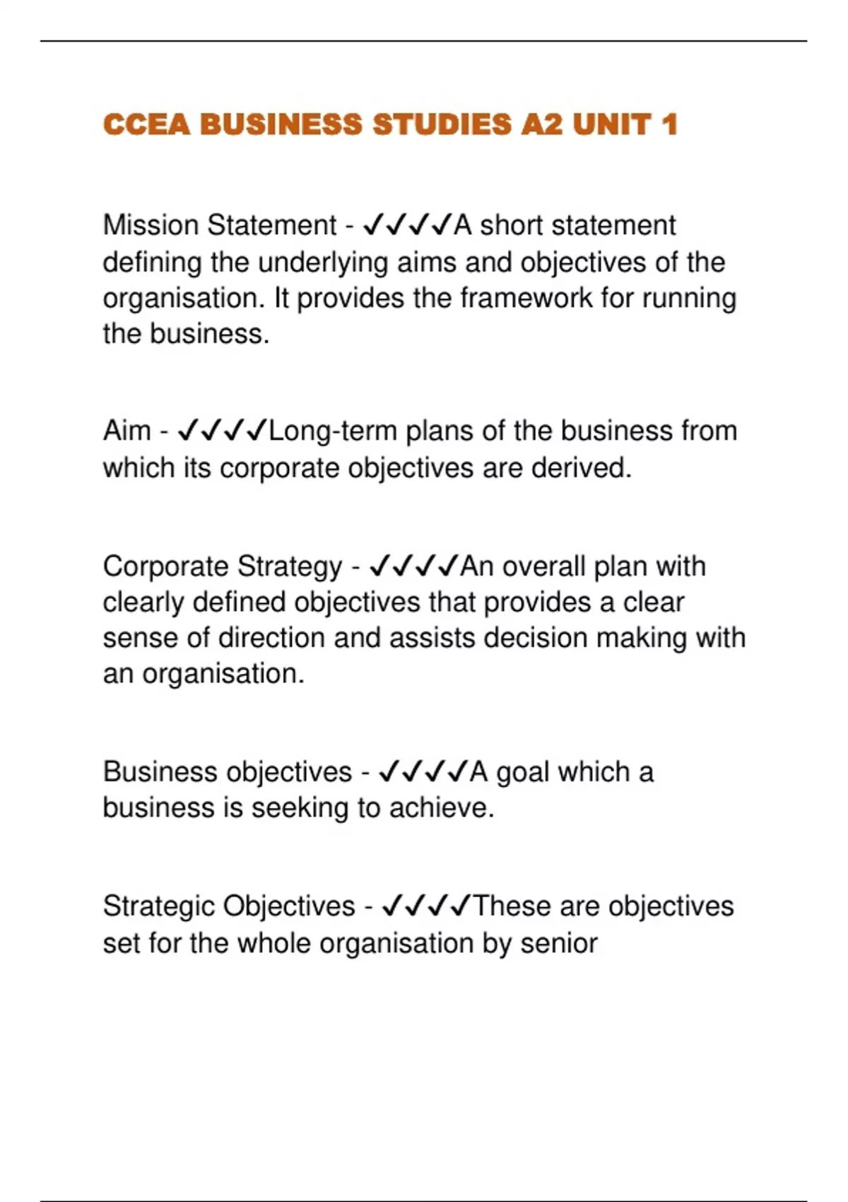 CCEA BUSINESS STUDIES A2 UNIT 1 - CCEA BUSINESS STUDIES A2 UNIT 1 ...