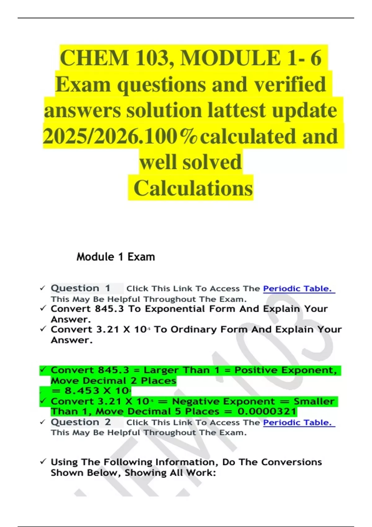 AQA GCSE CHEMISTRY - PAPER 1 QUESTION AND VERIFIED ANSWERS SOLUTIONS ...
