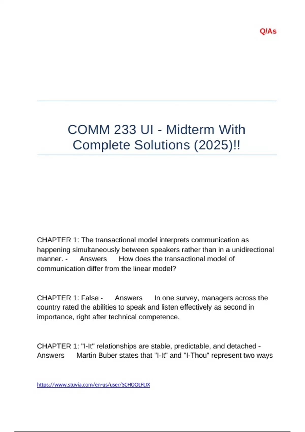 COMM 233 UI - Midterm With Complete Solutions (2025)!! - Comp 233 - Stuvia US