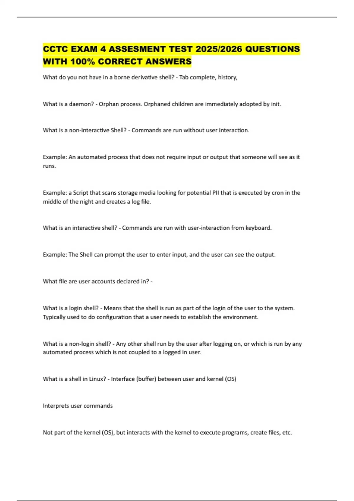 CCTC EXAM 4 ASSESMENT TEST 2025/2026 QUESTIONS WITH 100% CORRECT ...