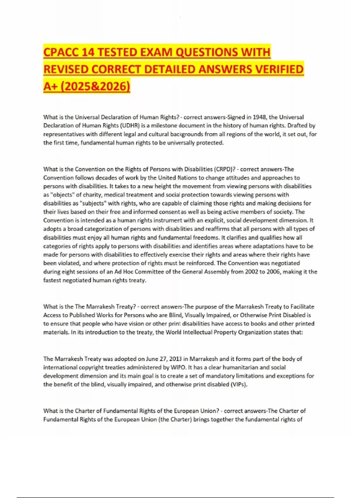 CPACC 14 TESTED EXAM QUESTIONS WITH REVISED CORRECT DETAILED ANSWERS ...