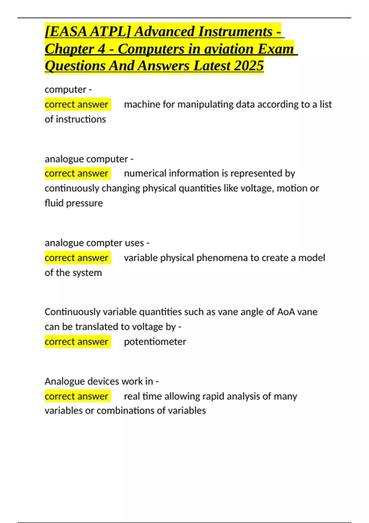 -EASA ATPL- Advanced Instruments - Chapter 4 - Computers in aviation ...