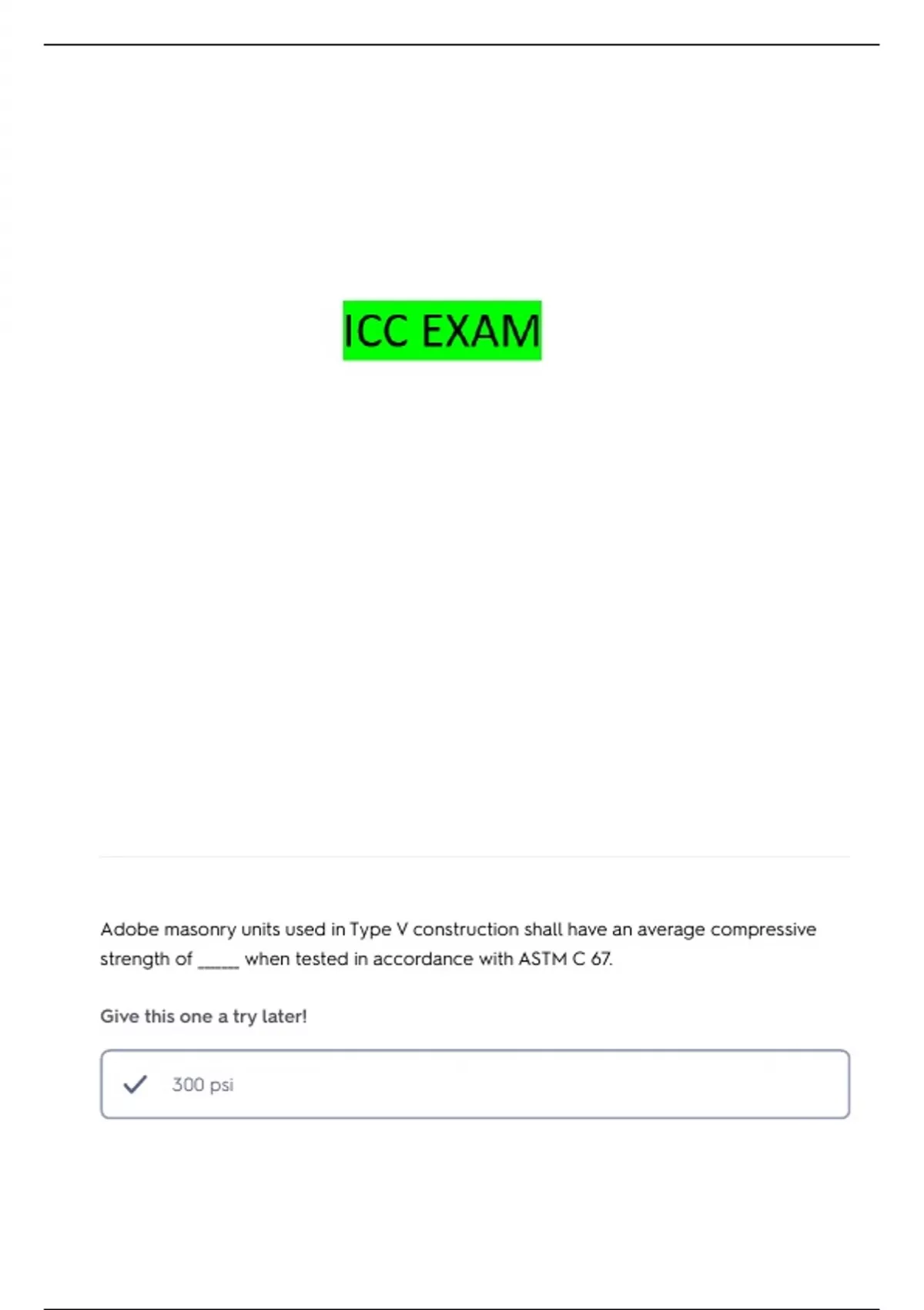 ICC COMMERCIAL BUILDING INSPECTOR PRACTICE QUESTIONS WITH COMPLETE ANSWERS - ICC - Stuvia US