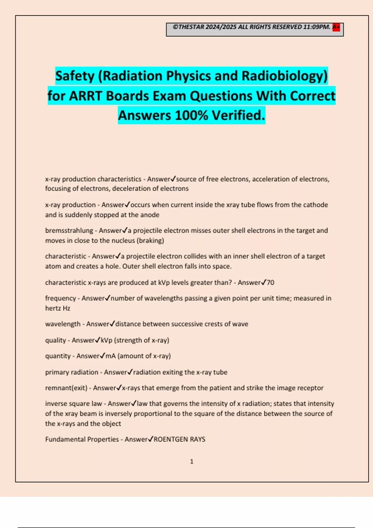 Safety (Radiation Physics and Radiobiology) for ARRT Boards Exam ...