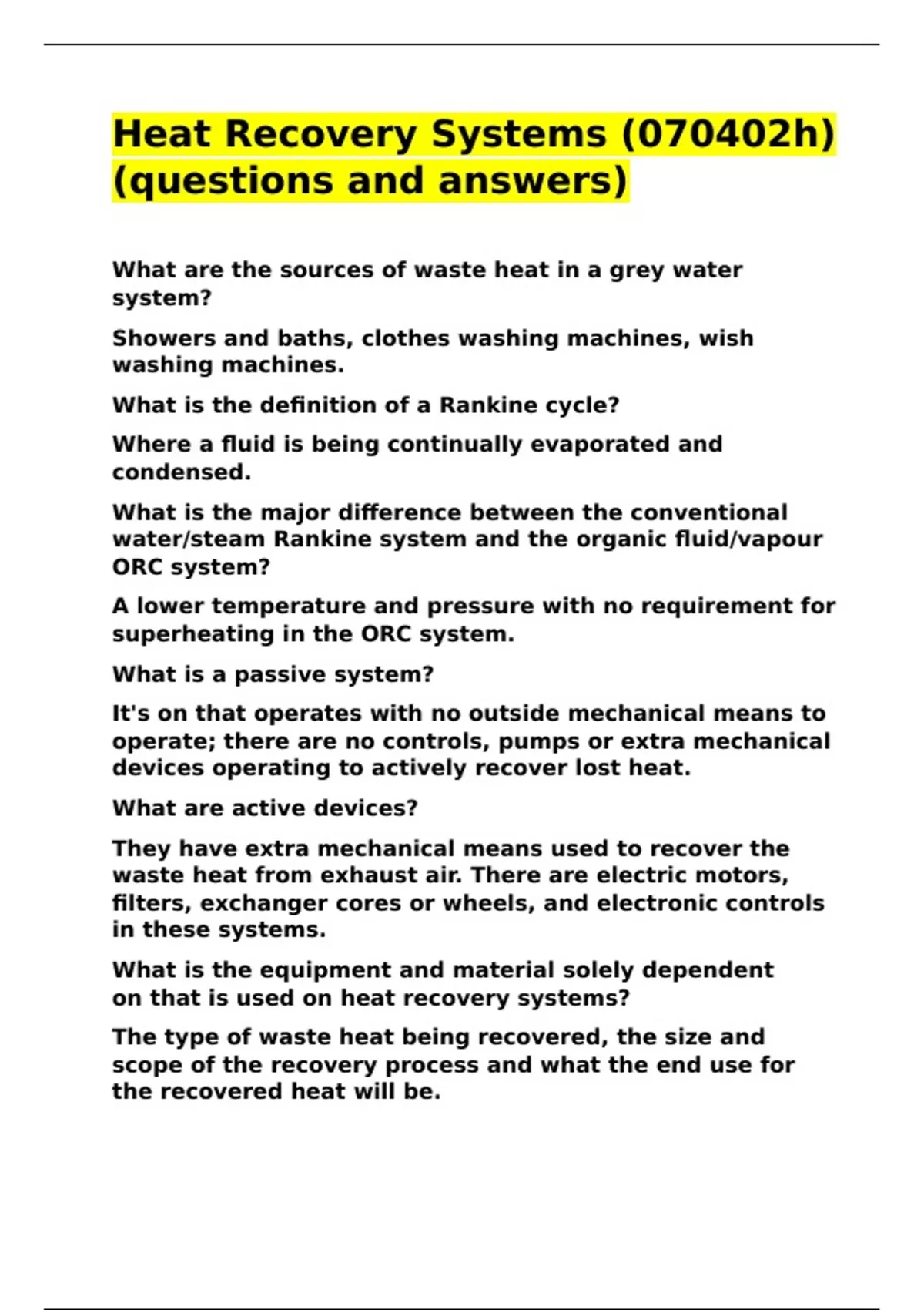 Heat Recovery Systems (070402h) (questions and answers) - Hers Rater ...