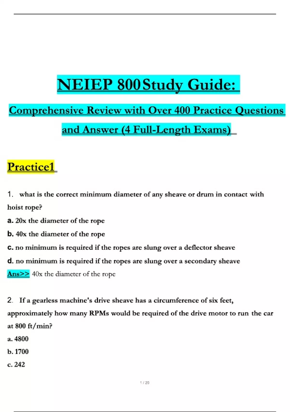 NEIEP 800Study Guide: Comprehensive Review with Over 400 Practice (2025 ...