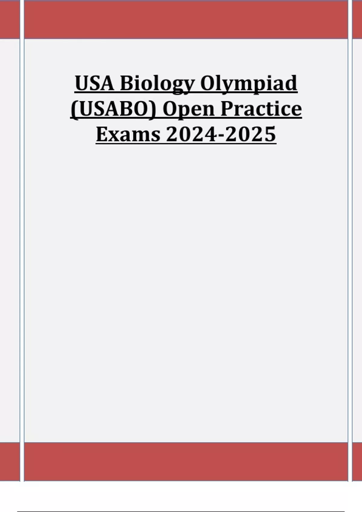 USA Biology Olympiad (USABO) Open Practice Exams - USA Biology Olympiad ...