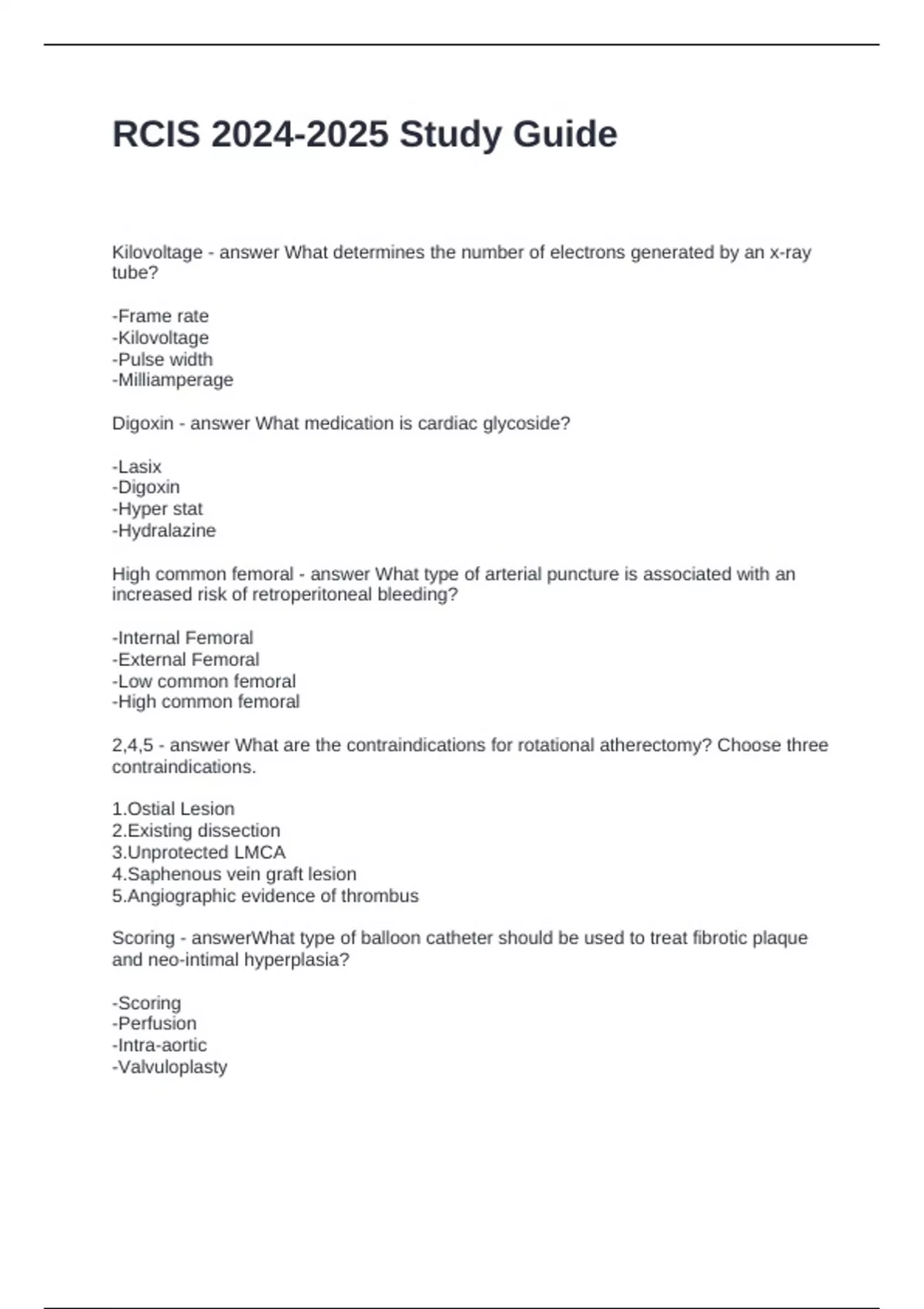 RCIS Study Guide Questions and Answers 100% Solved - Rcis - Stuvia US