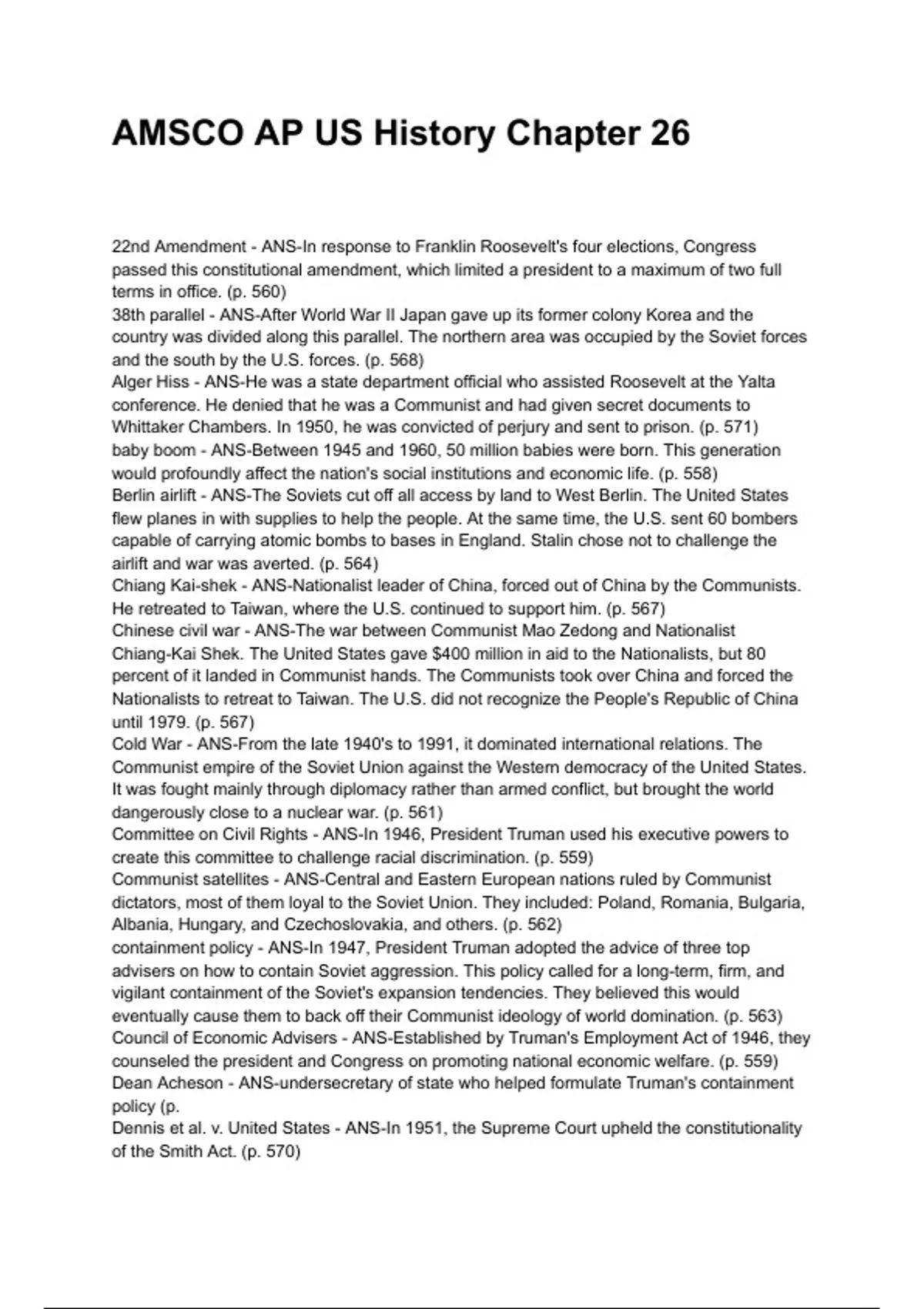 AMSCO AP US History Chapter 26 Questions And Answers 2025/2026 Newest ...