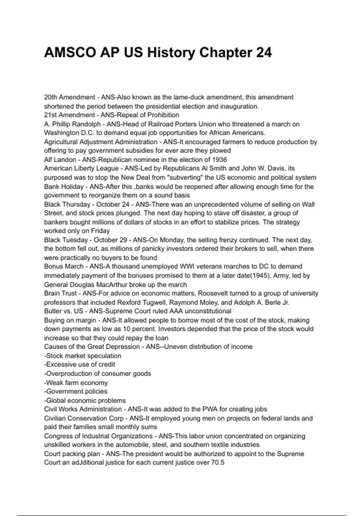 AMSCO AP US History Chapter 24 Questions And Answers 2025/2026 Newest ...