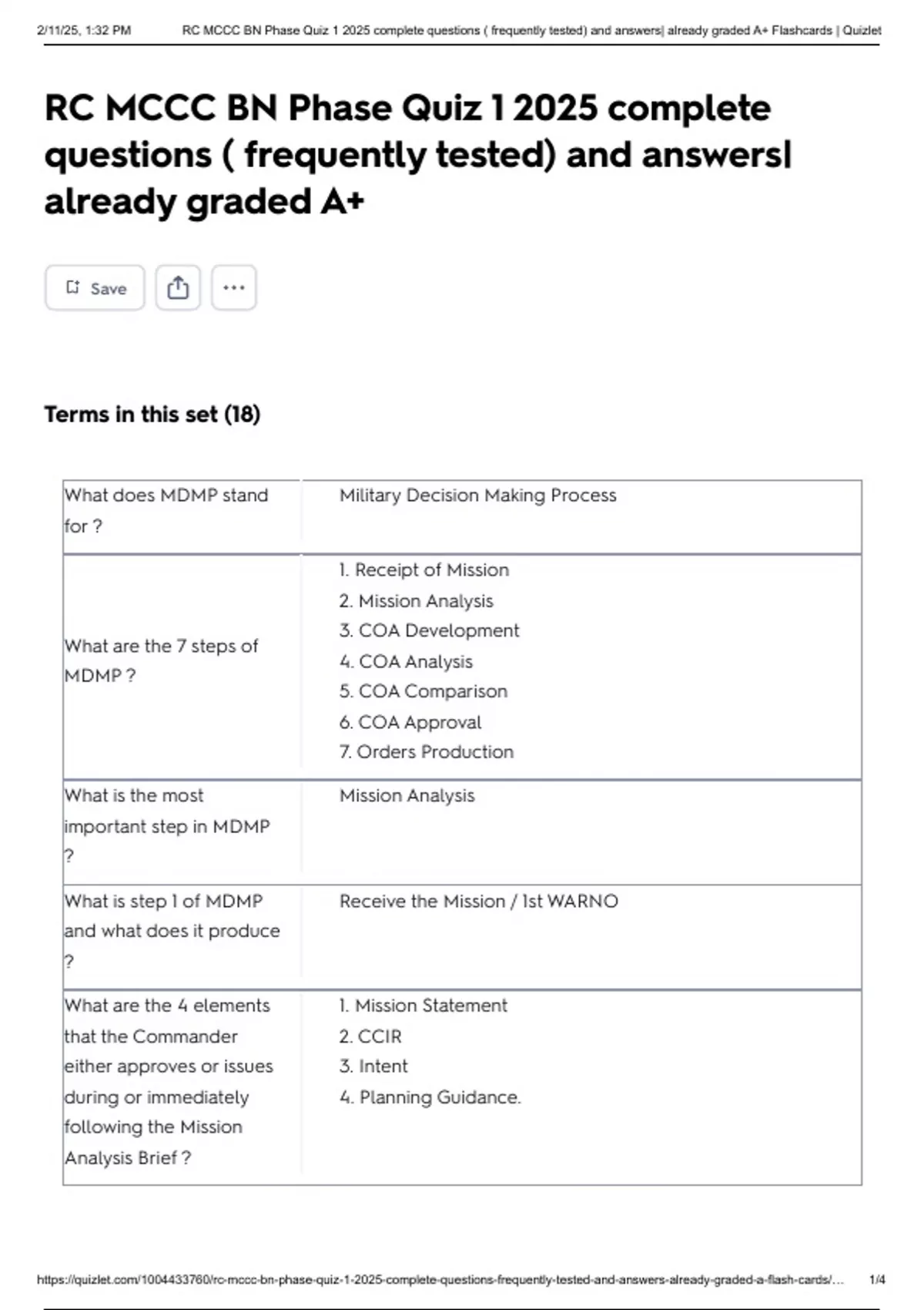 RC MCCC BN Phase Quiz 1 2025 complete questions ( frequently tested ...