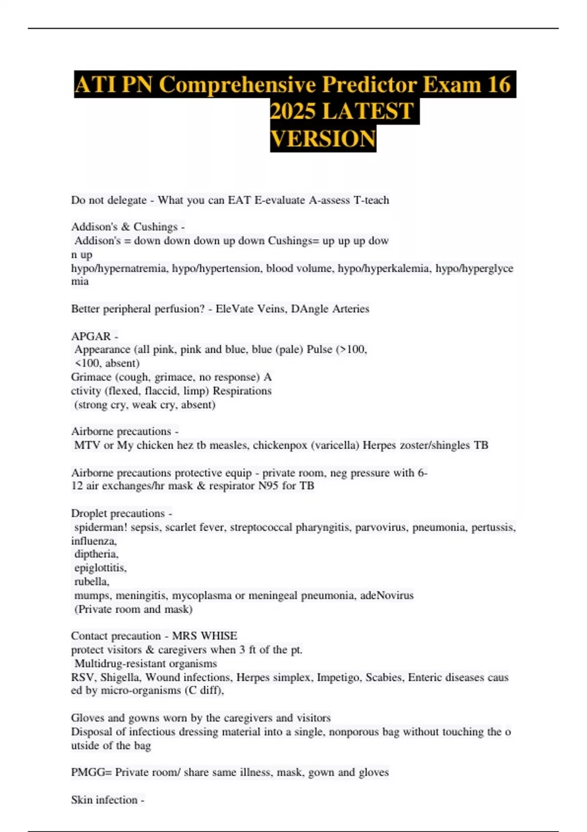 ATI PN Comprehensive Predictor Exam 16 2025 LATEST VERSION - ATI PN ...