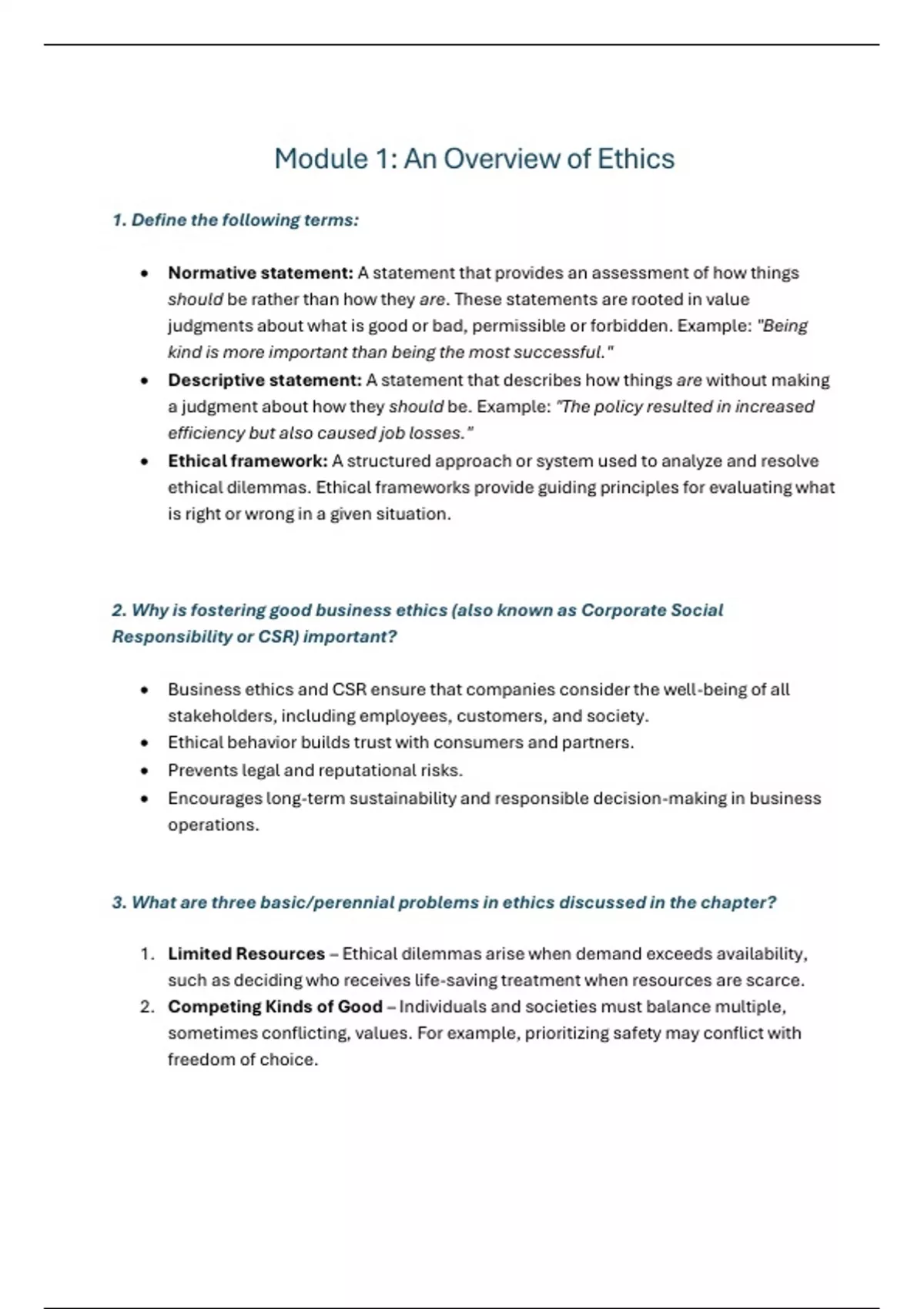 2025 Comprehensive Study Notes for WGU D333 Ethics in Technology - D333 ...