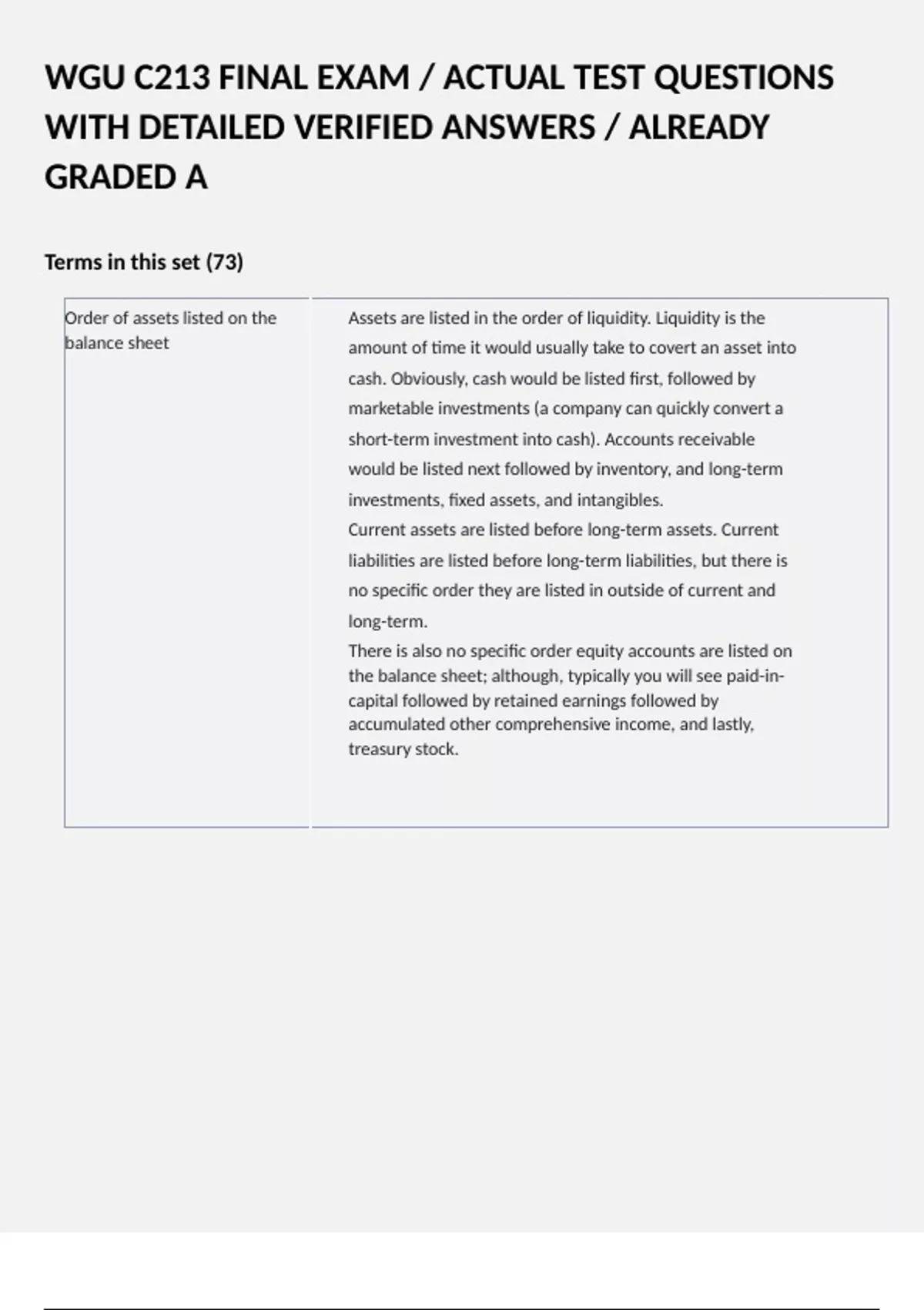 WGU C213 FINAL EXAM / ACTUAL TEST QUESTIONS WITH DETAILED VERIFIED ...