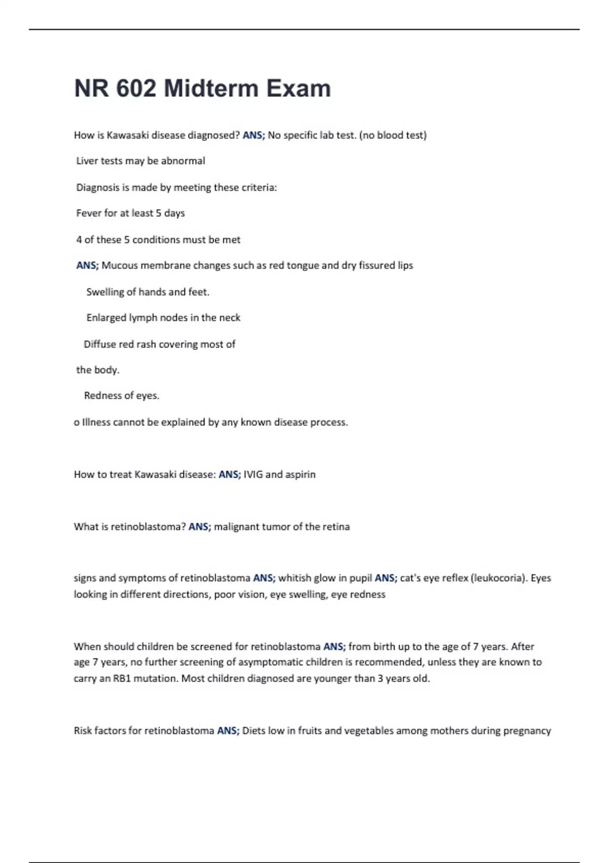 NR 602 Midterm Exam 100+ Questions And Answers 2025/2026 - NR 602 - Stuvia US