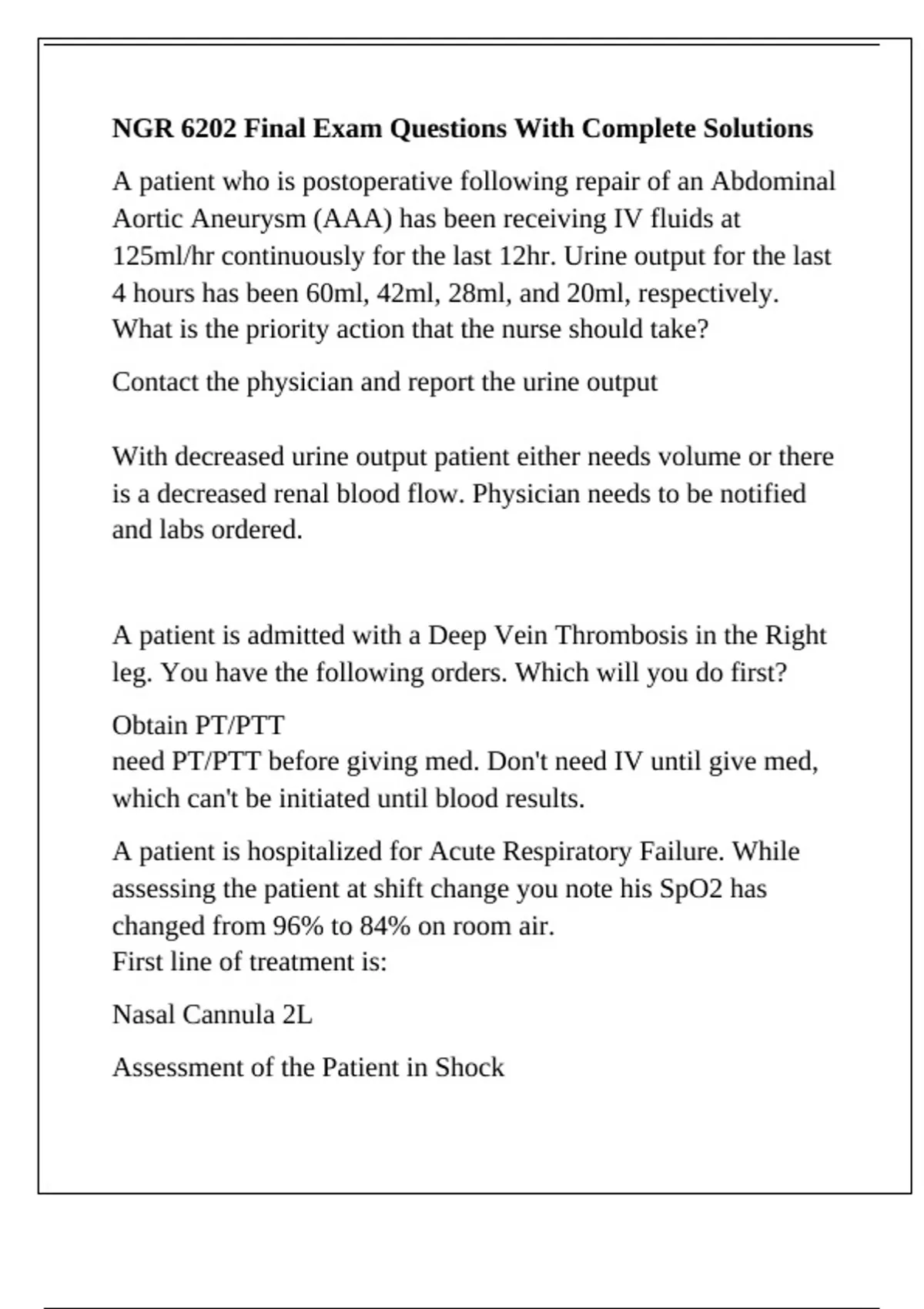 NGR 6202 Final Exam Questions With Complete Solutions - NGR 6202 ...