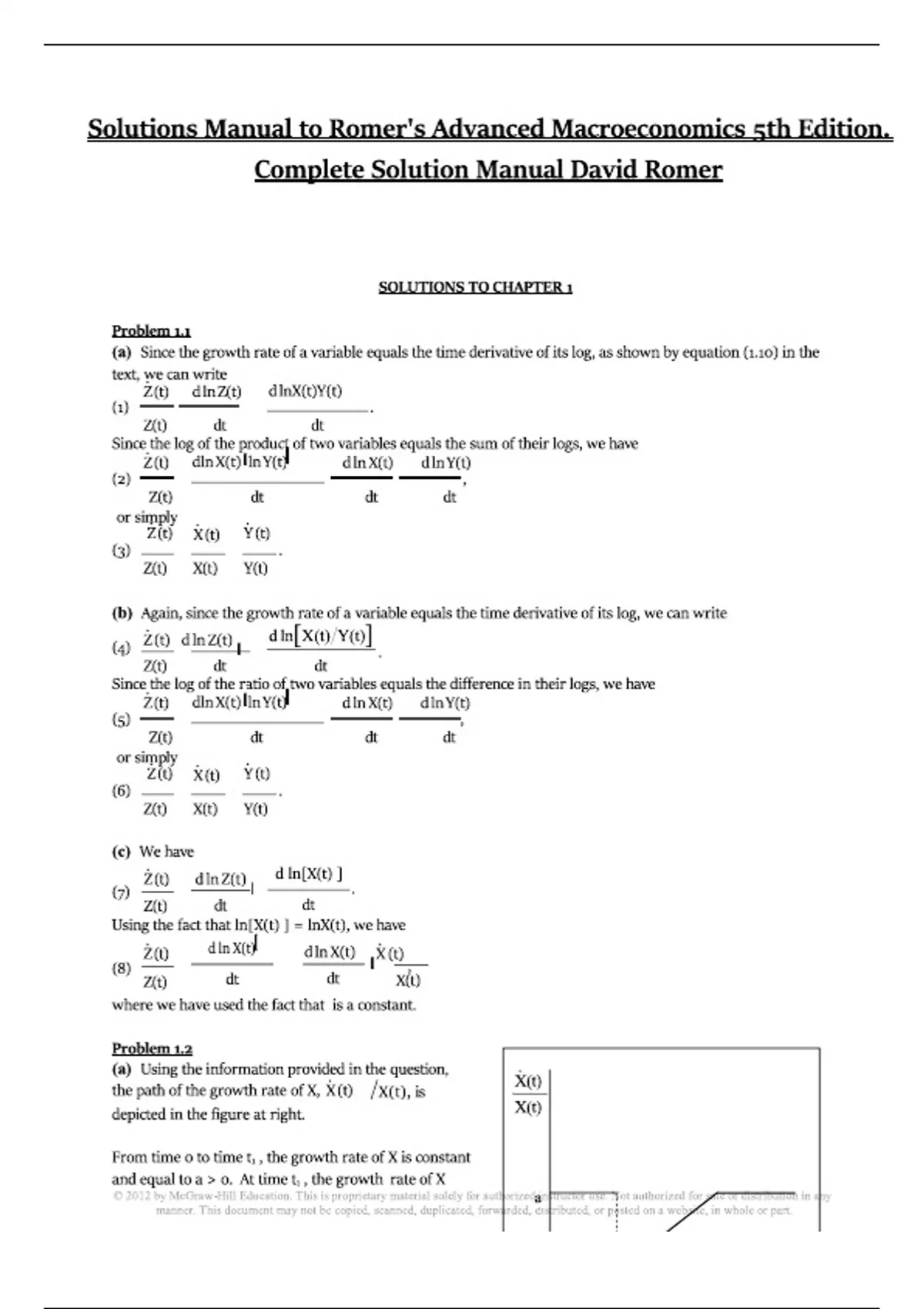Solutions Manual to Romer's Advanced Macroeconomics 5th Edition. Complete Solution Manual David ...