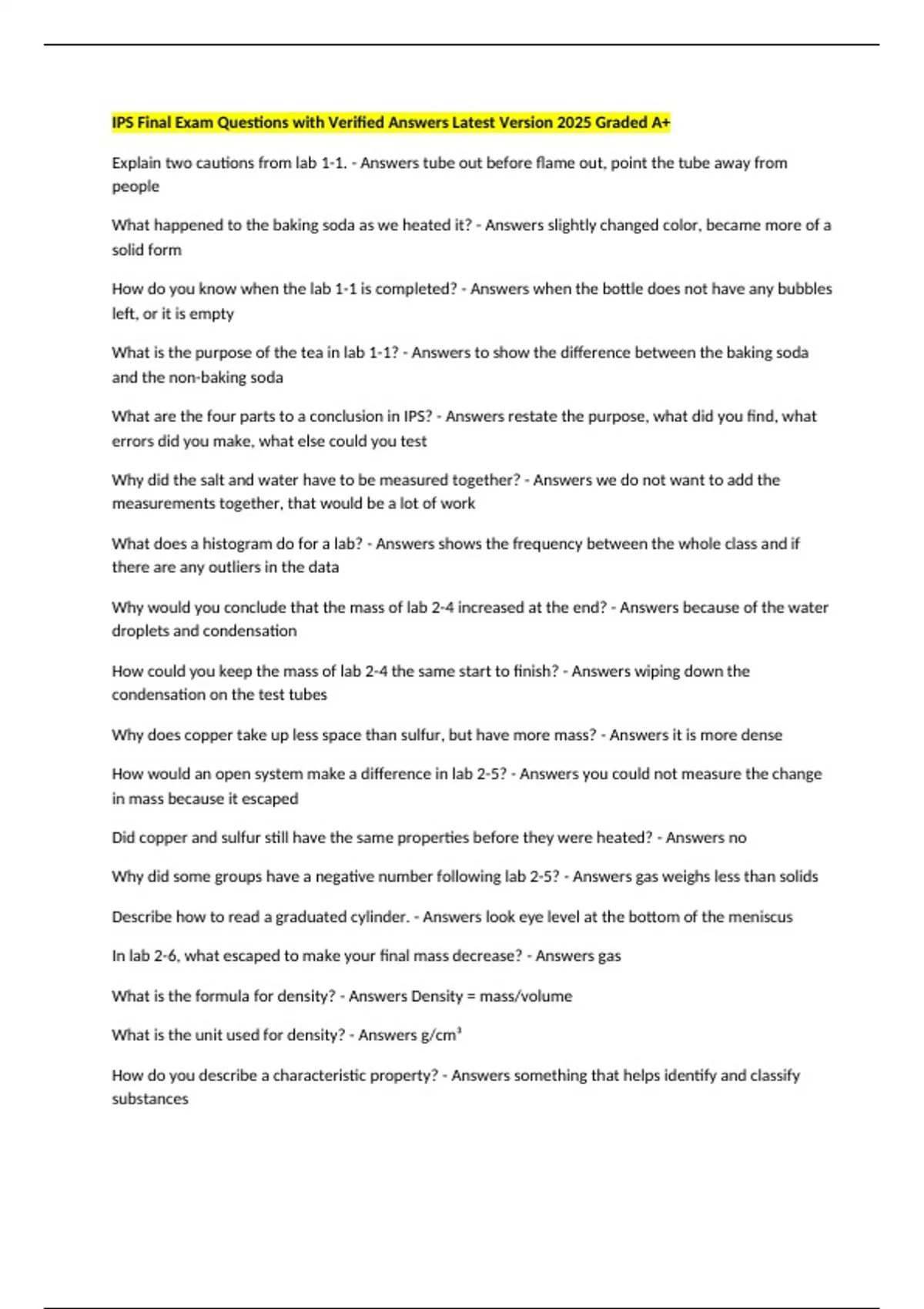 IPS Final Exam Questions with Verified Answers Latest Version 2025 ...