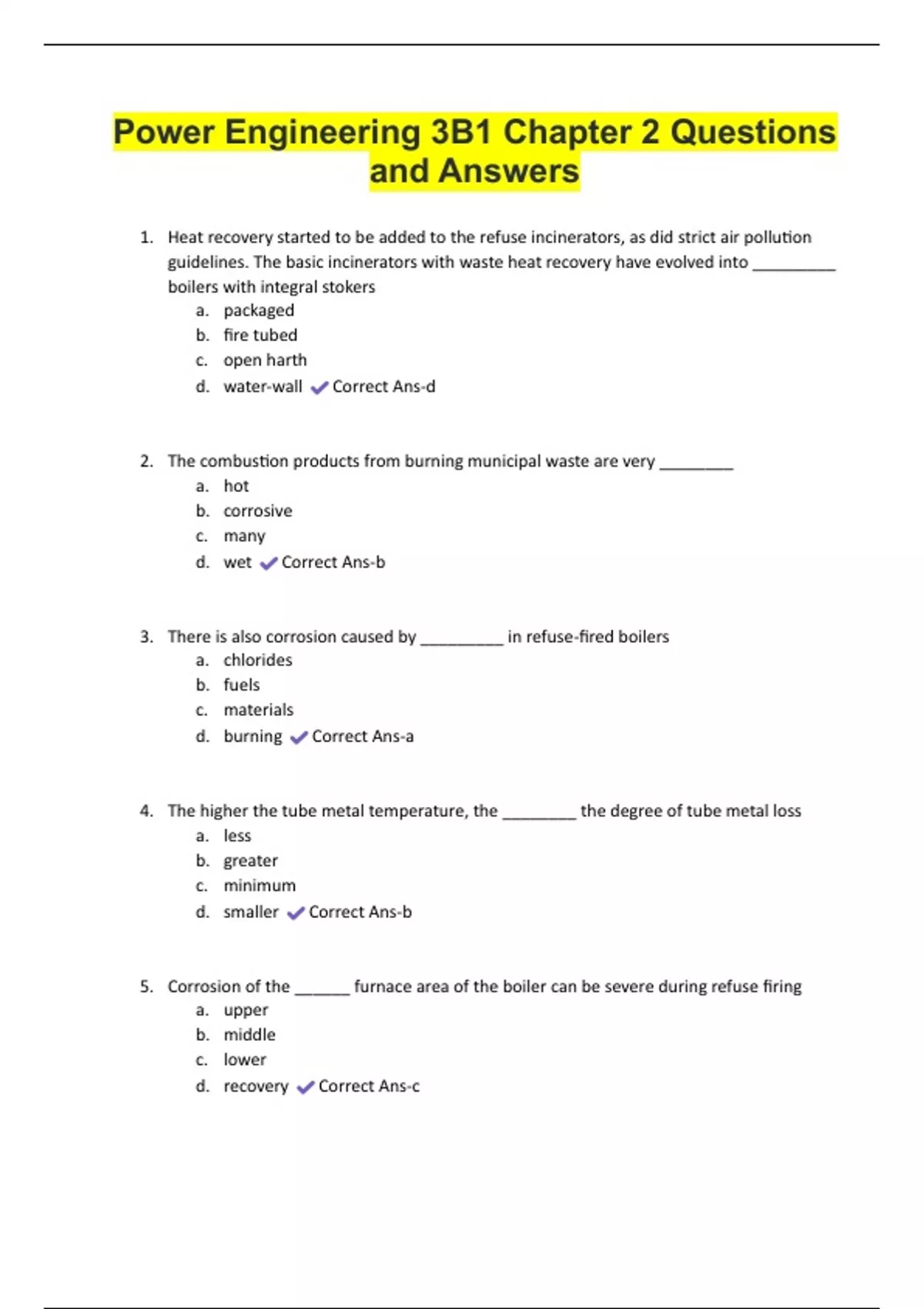 Power Engineering 3B1 Chapter 2 Questions and Answers - Power ...