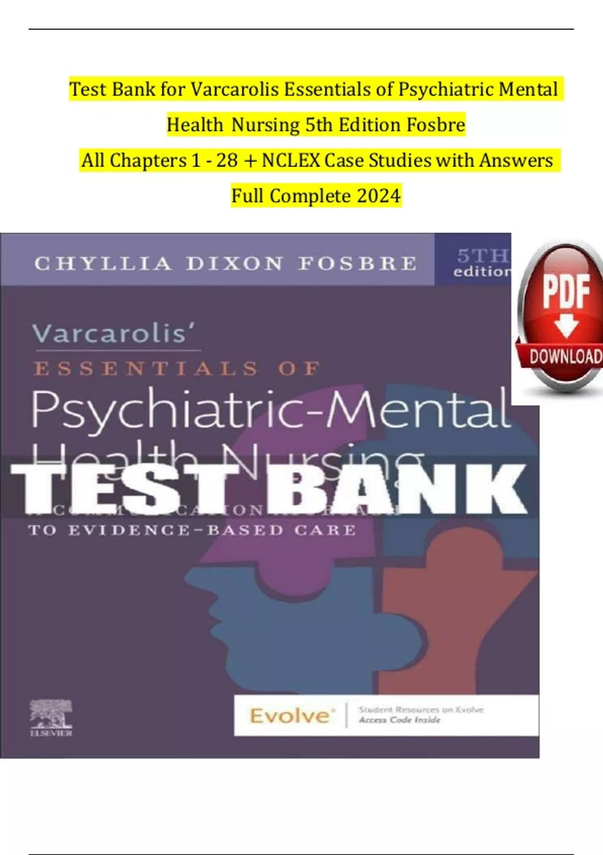 Test Bank for Varcarolis Essentials of Psychiatric Mental Health ...