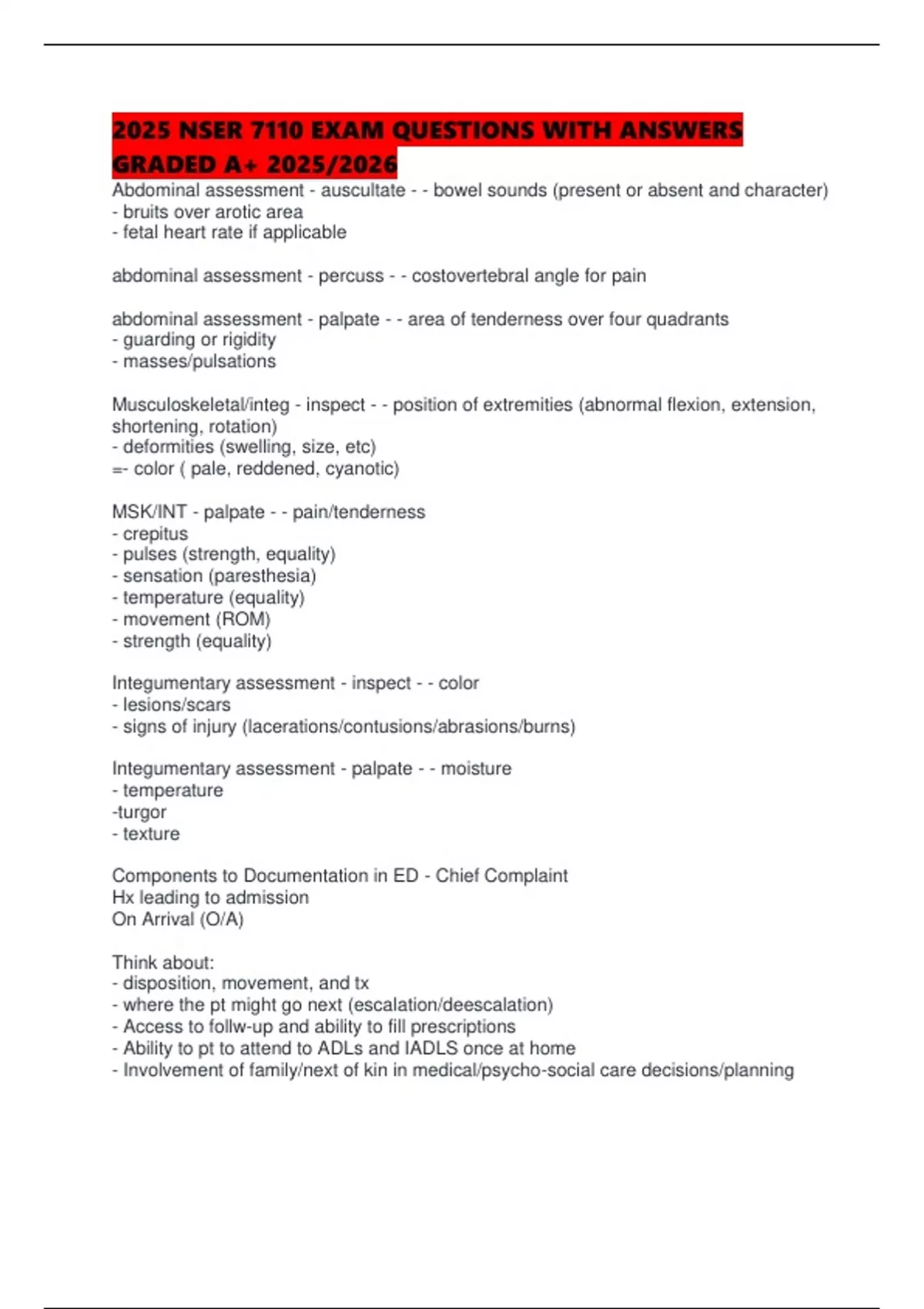 2025 NSER 7110 EXAM QUESTIONS WITH ANSWERS GRADED A+ 2025/2026 - NSER ...