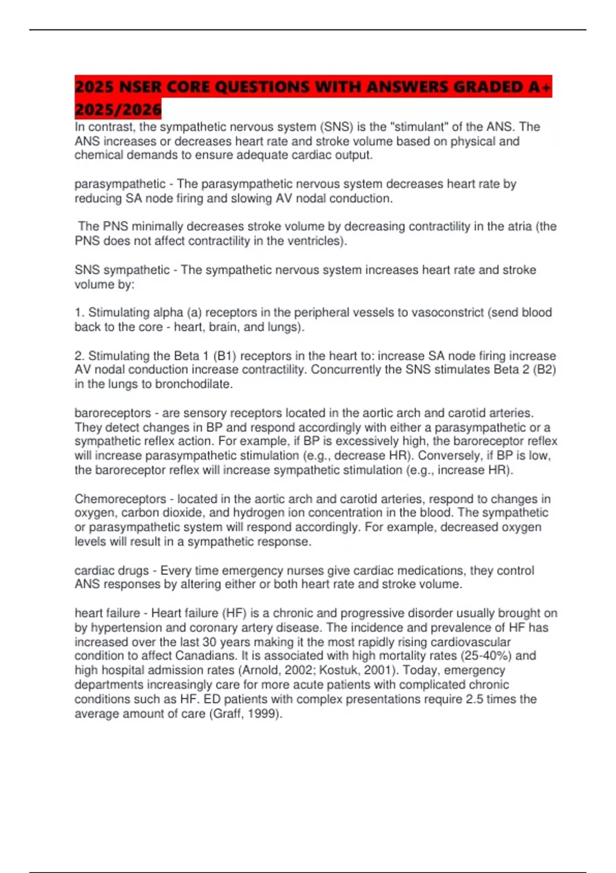 2025 NSER CORE QUESTIONS WITH ANSWERS GRADED A+ 2025/2026 - NSER ...