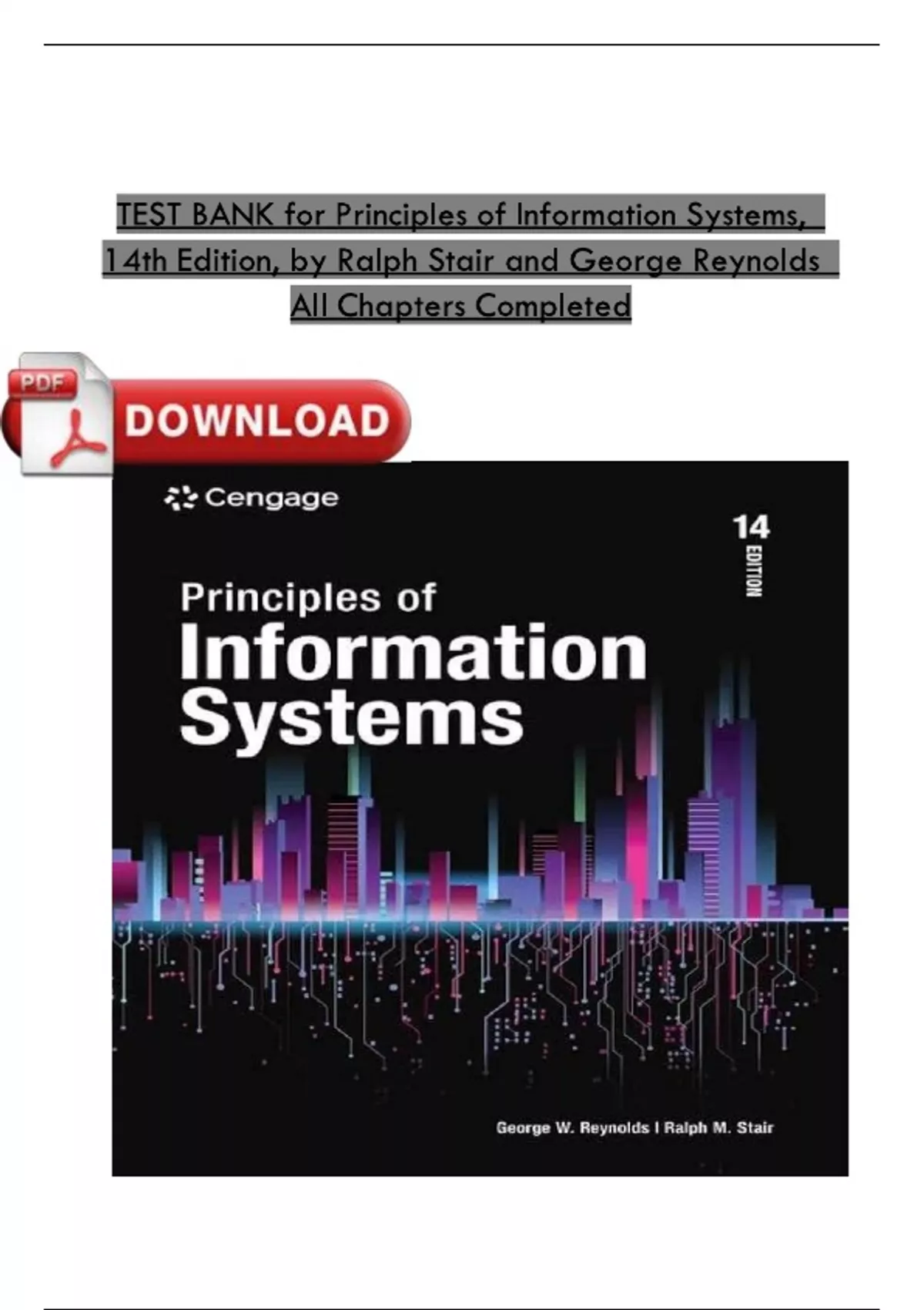 Test Bank For Principles of Information Systems 14th Edition by Ralph ...