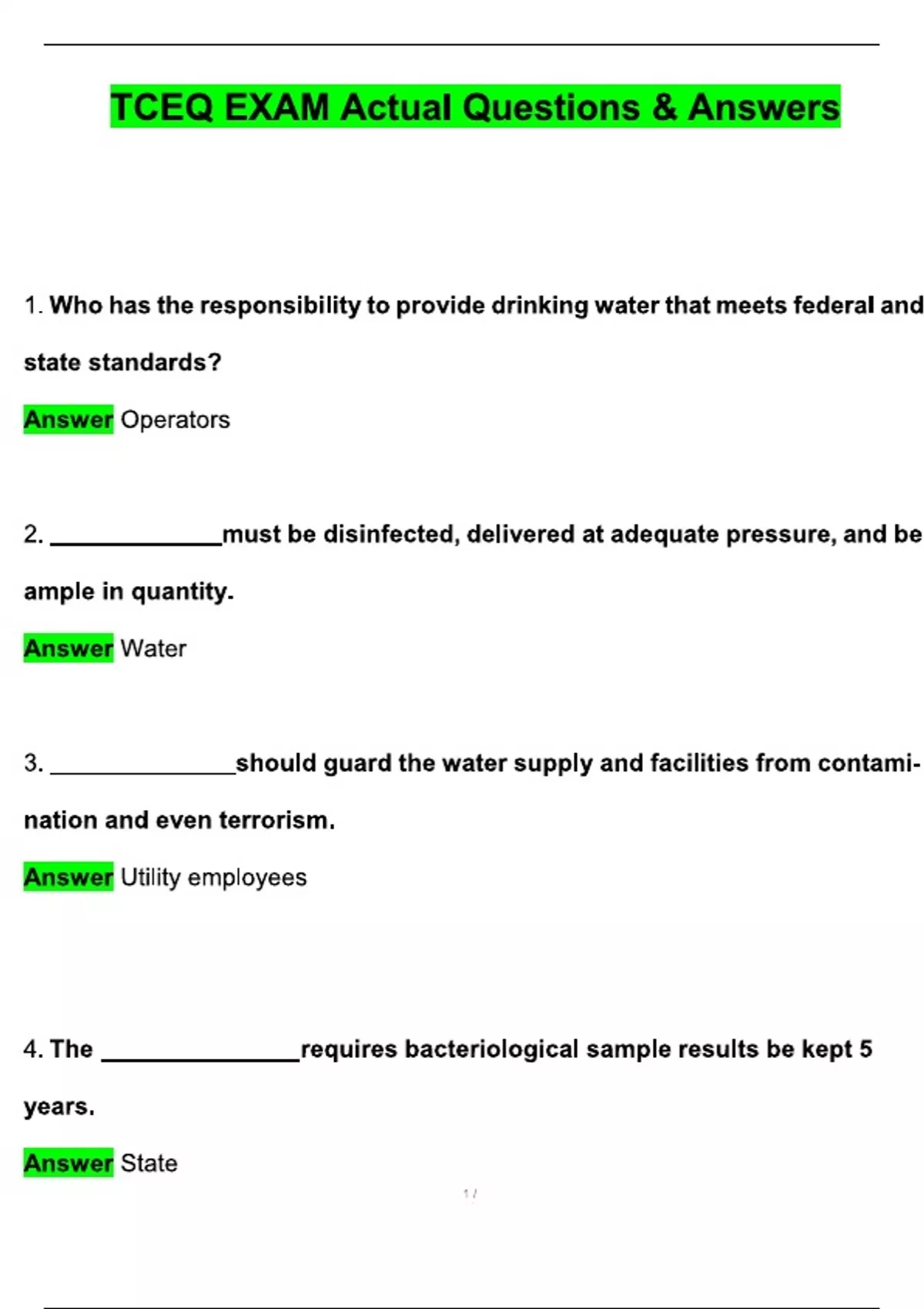 TCEQ Exam (Latest 2025 / 2026 Update) Questions and Verified Answers ...
