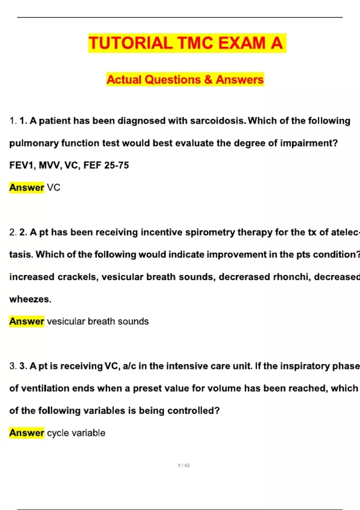 TMC EXAM B Tutorial System (Latest 2025 / 2026 Update) Questions and ...