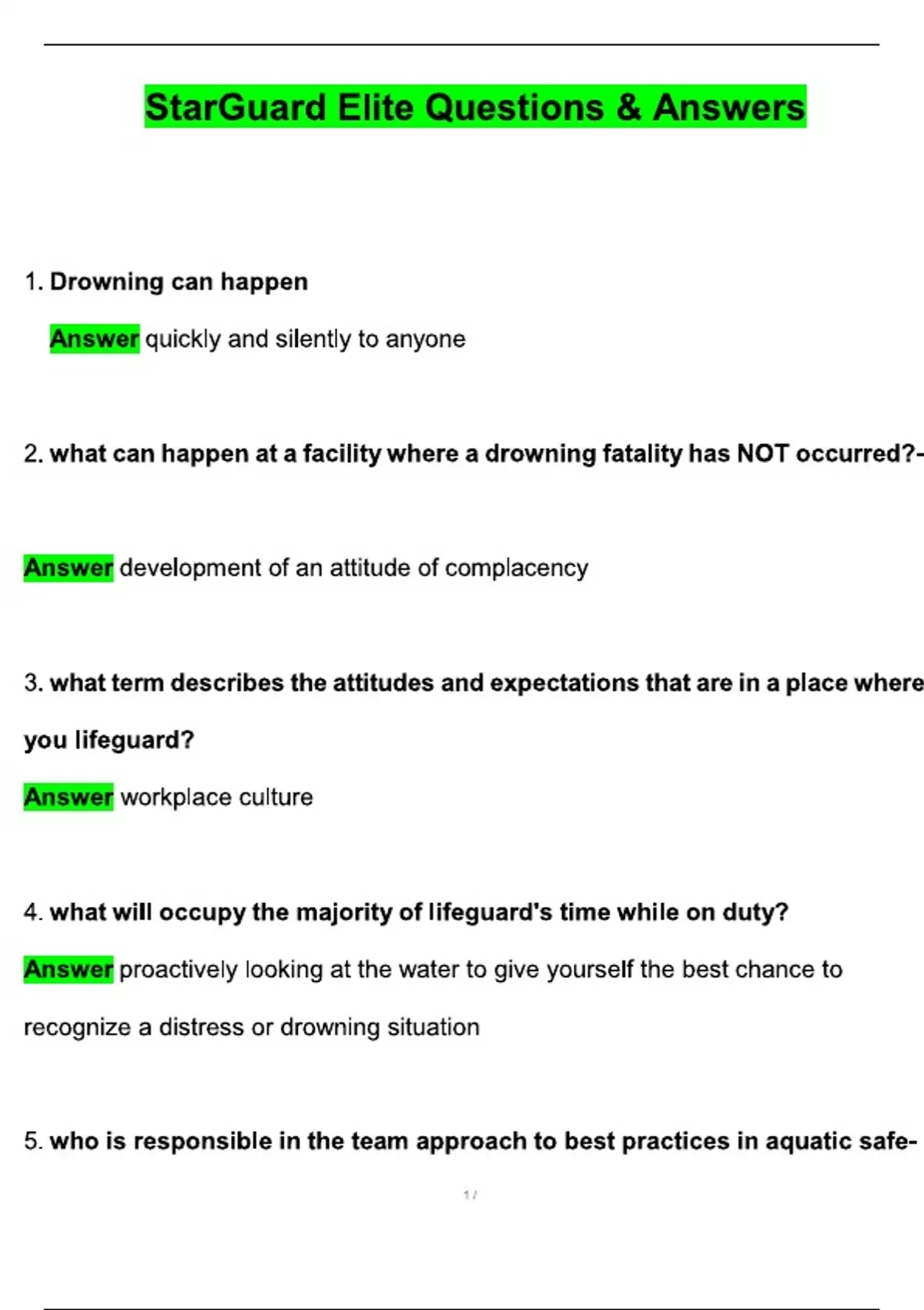 StarGuard Elite Exam (Latest 2025 / 2026 Update) Questions and Verified ...