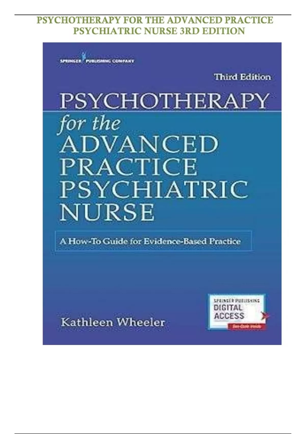 Test Bank for Psychotherapy for the Advanced Practice Psychiatric Nurse ...