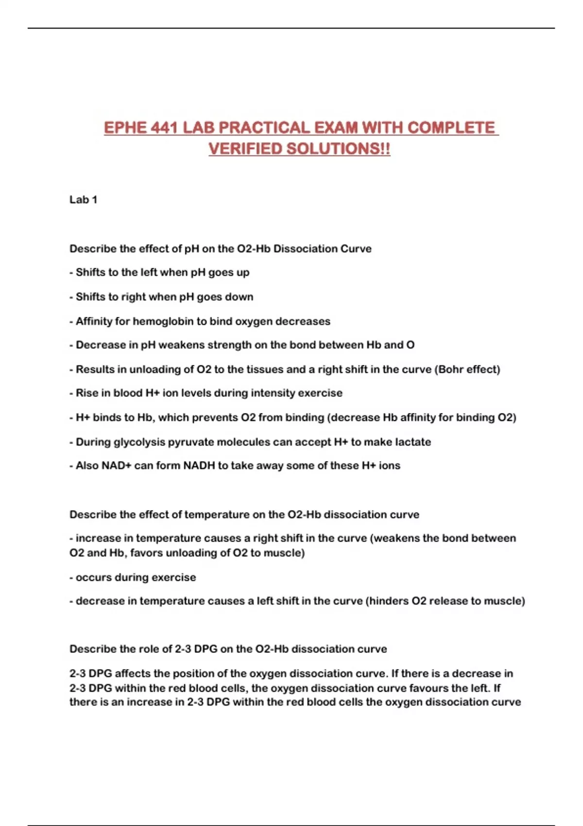 EPHE 441 LAB PRACTICAL EXAM WITH COMPLETE VERIFIED SOLUTIONS!! - EPHE ...