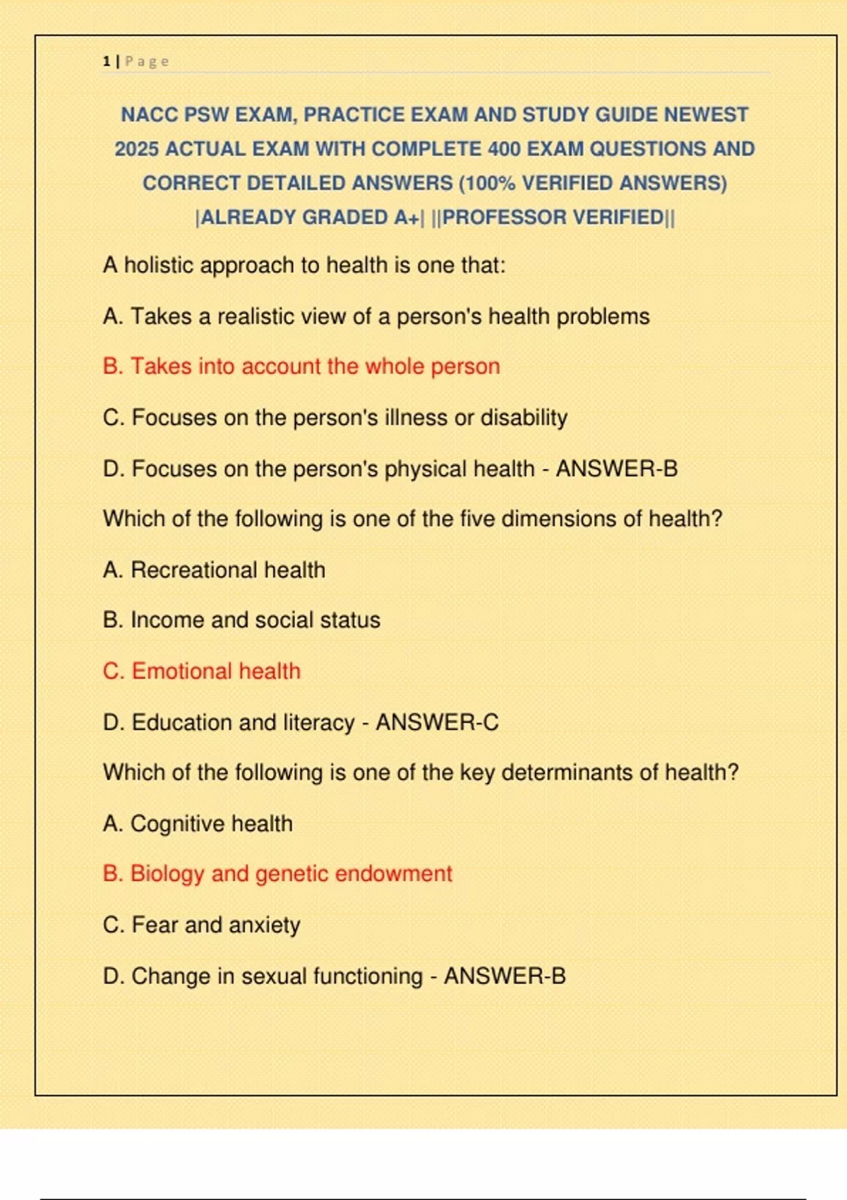NACC PSW EXAM, PRACTICE EXAM AND STUDY GUIDE NEWEST 2025 ACTUAL EXAM WITH COMPLETE 400 EXAM ...