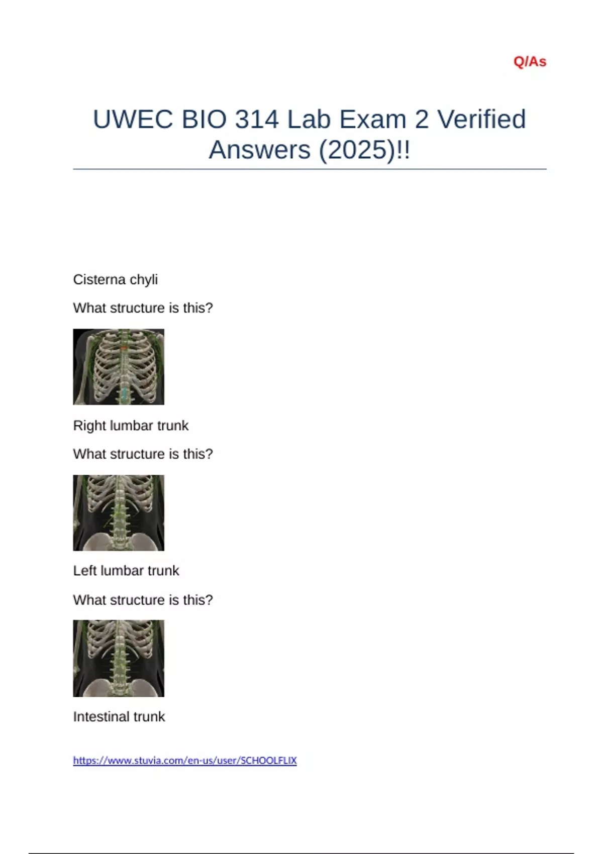 UWEC BIO 314 Lab Exam 2 Verified Answers (2025)!! - Bio 314 - Stuvia US