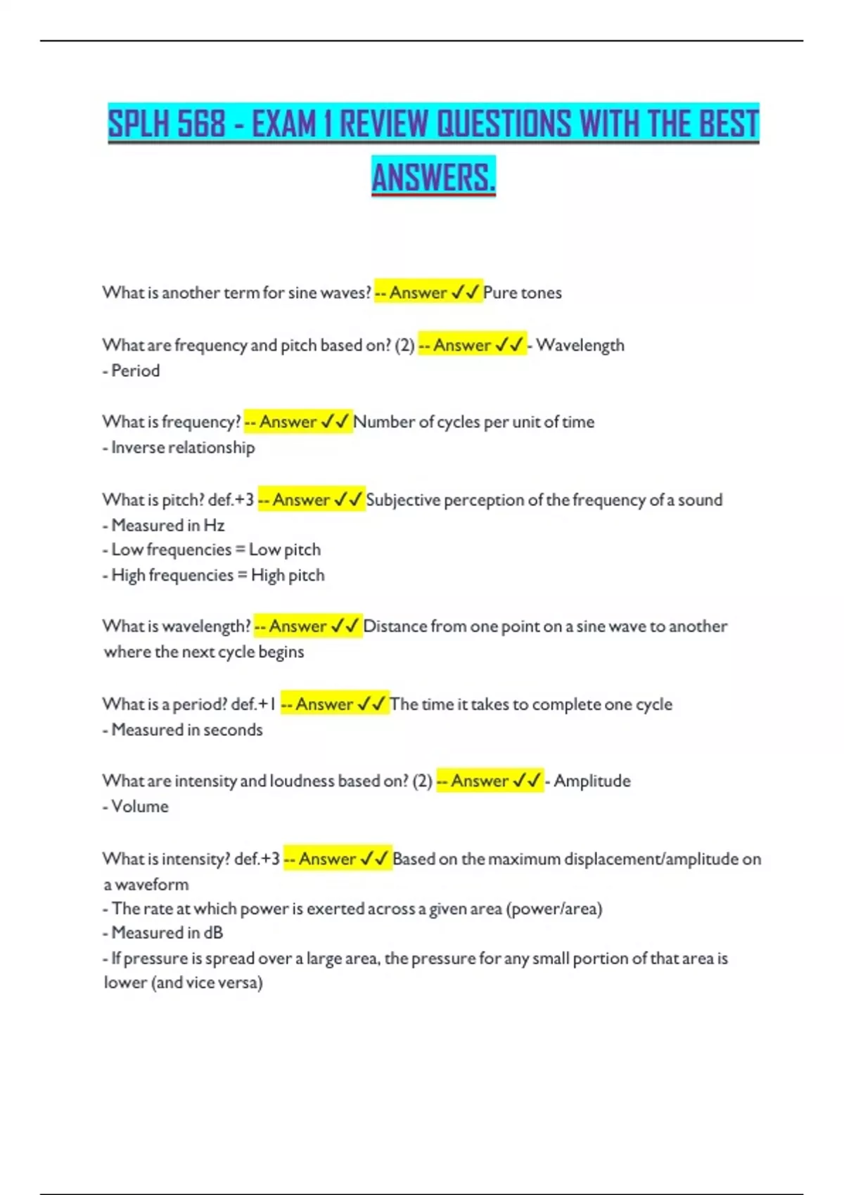 SPLH 568 BUNDLED EXAMS 2025 - Stuvia US