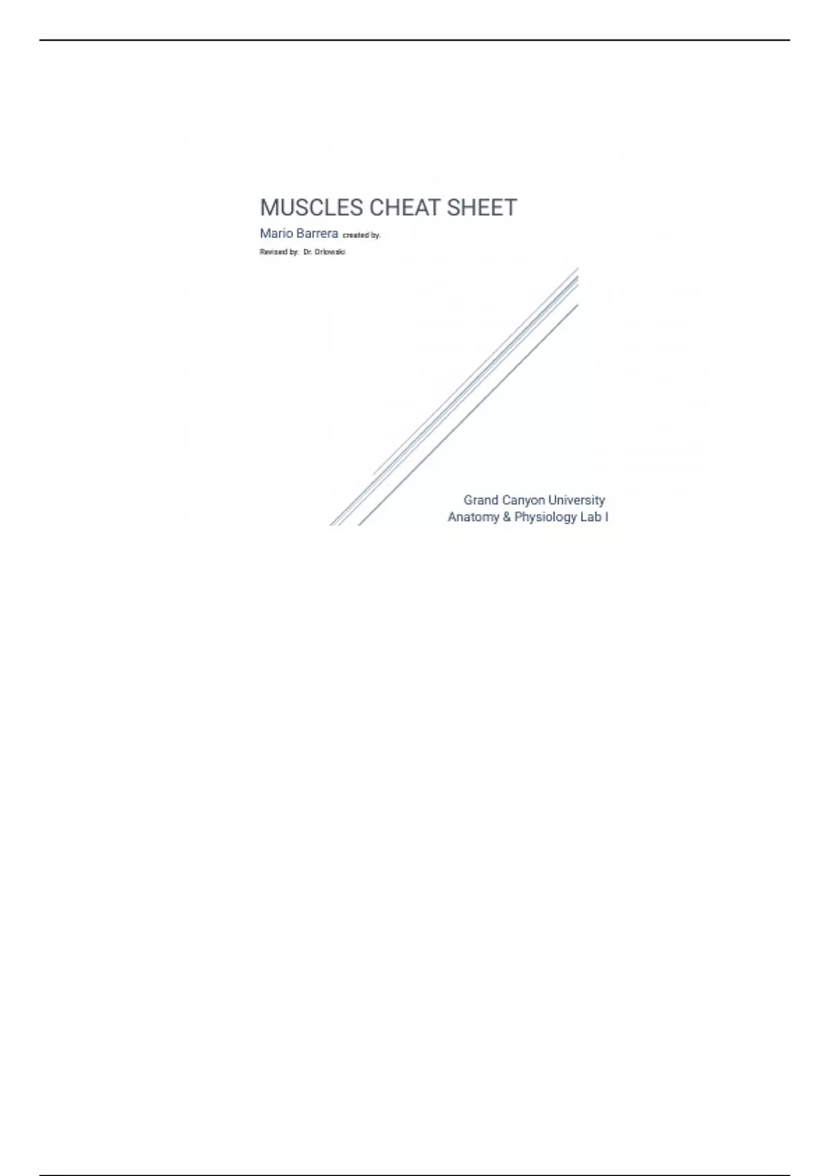 BIO 201 Muscles cheat sheet - BIO 201 - Stuvia US