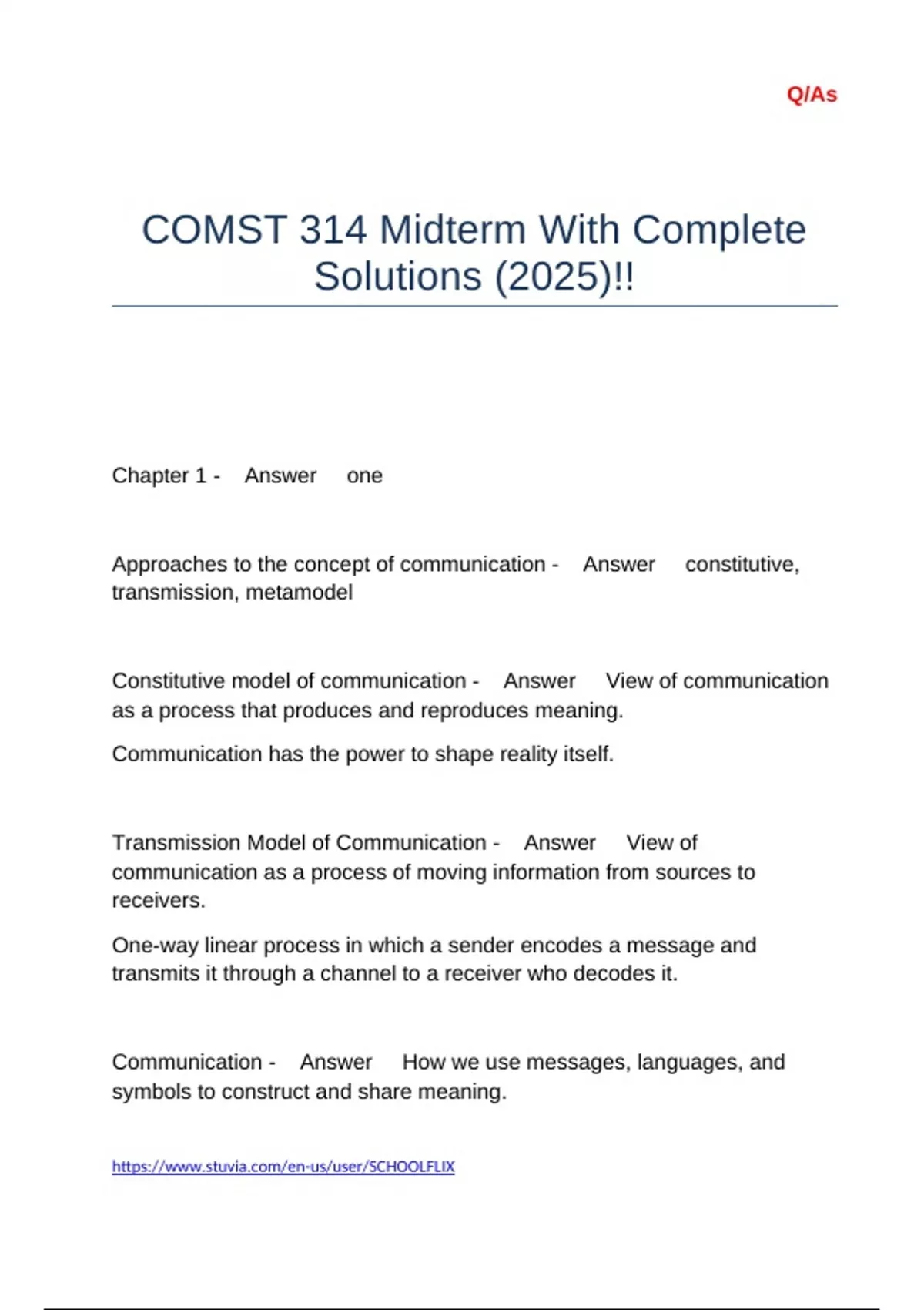 COMST 314 Midterm With Complete Solutions (2025)!! - COMST 314 - Stuvia US