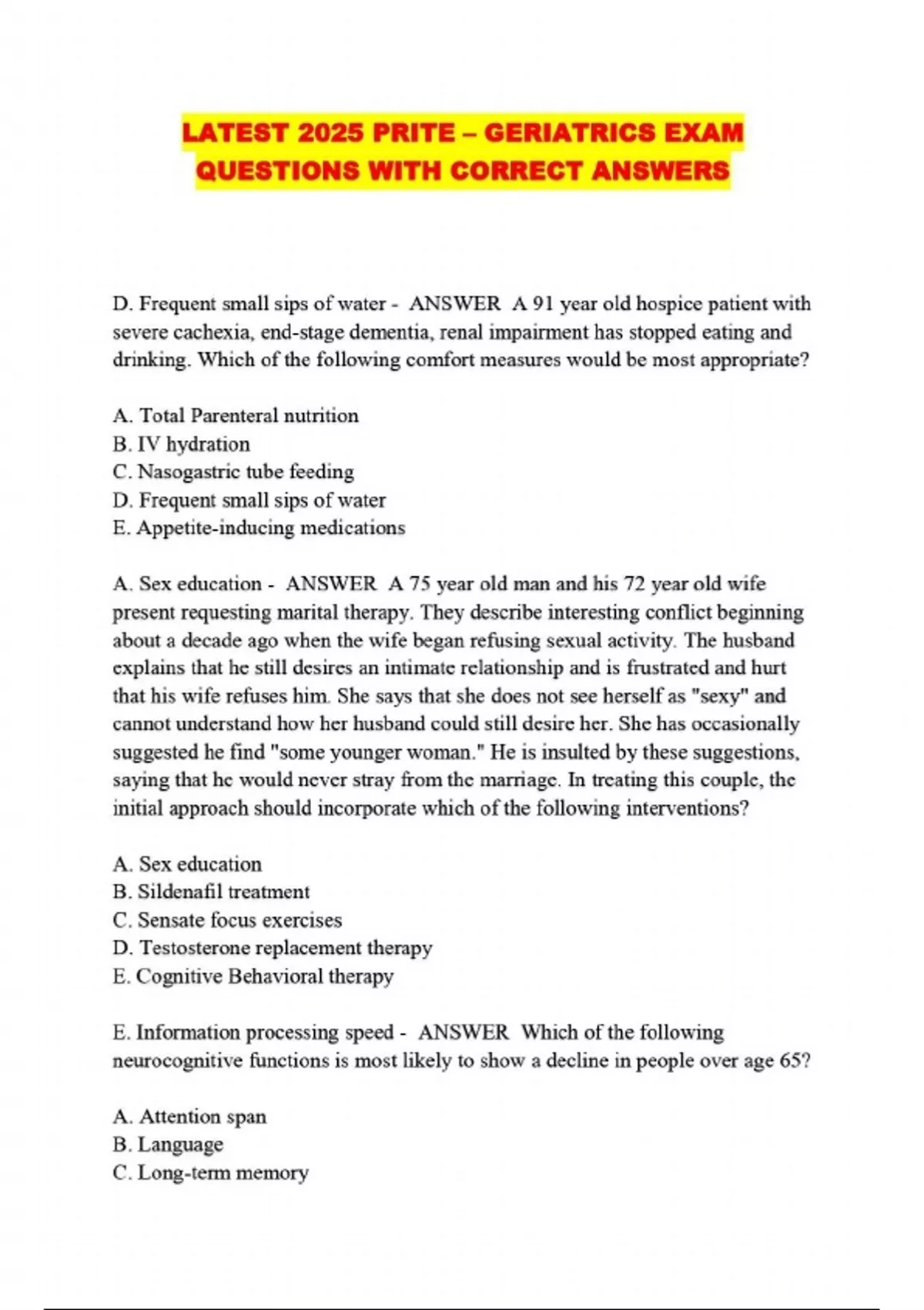 ALL RICS PACKAGED EXAMS: QUESTIONS WITH 100% VERIFIED ANSWERS - Stuvia US