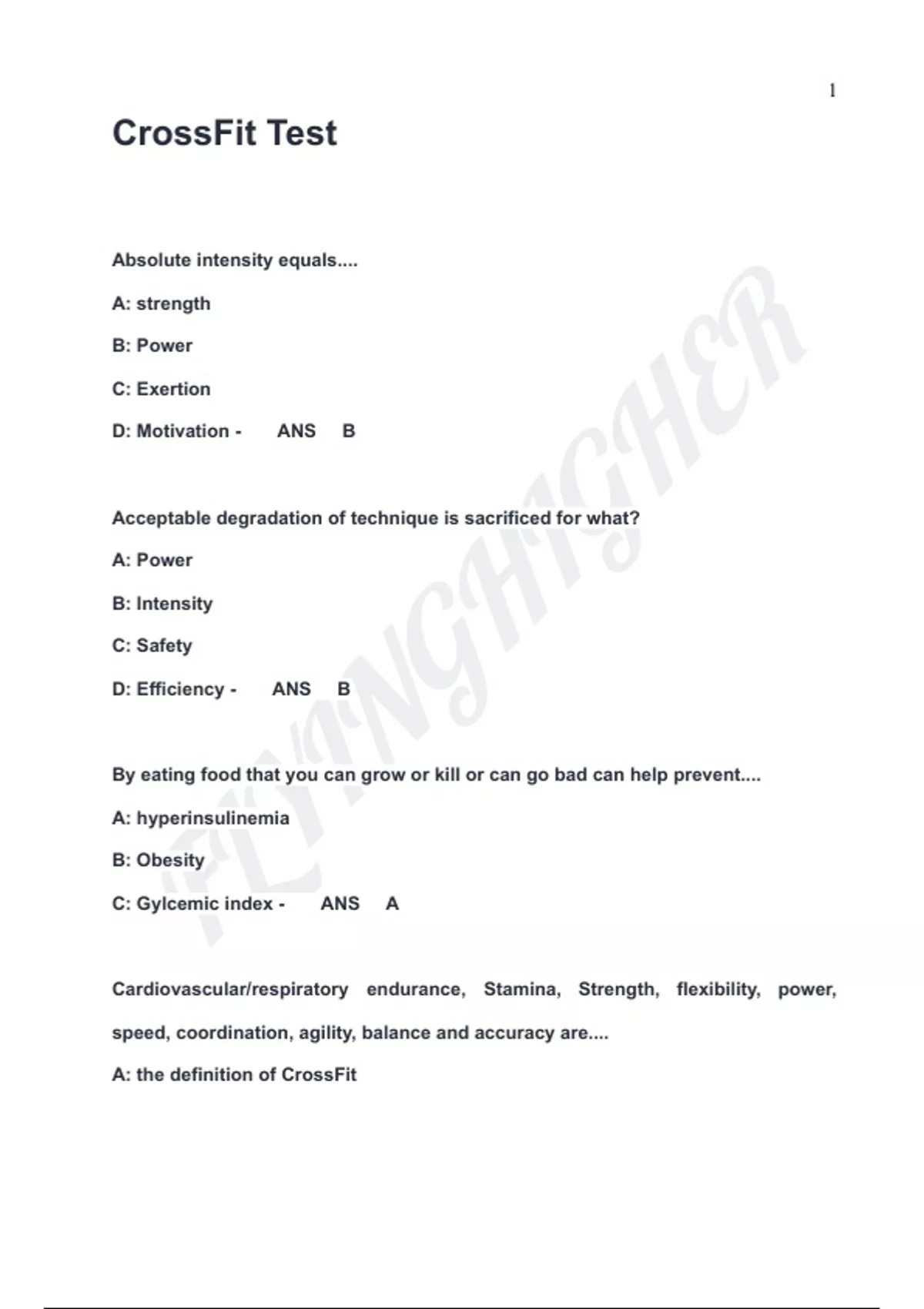 CrossFit Test QUESTIONS & ANSWERS 2025 ( A+ GRADED 100% VERIFIED ...