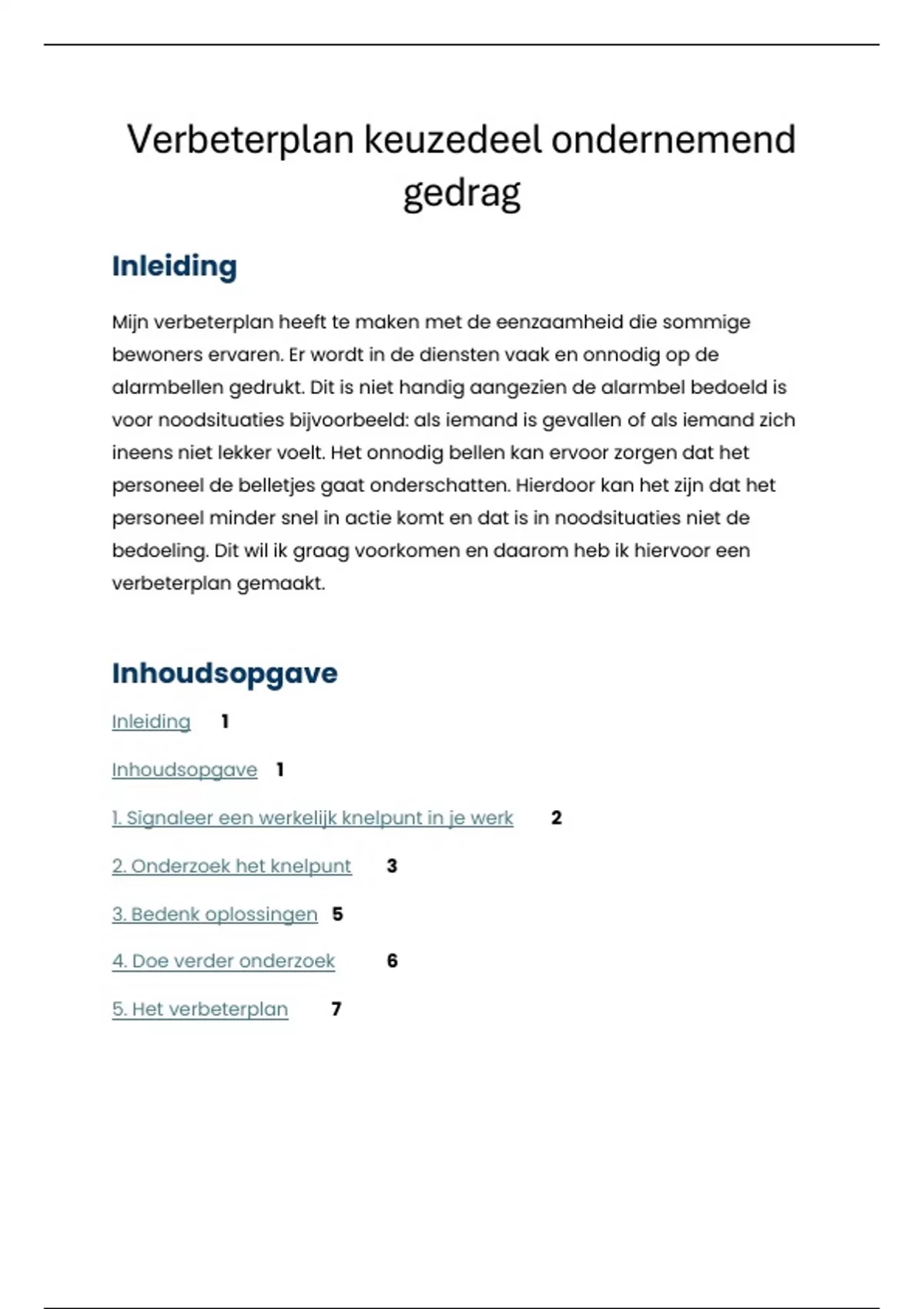 verbeterplan helpende plus keuzedeel ondernemend gedrag - Helpende plus ...