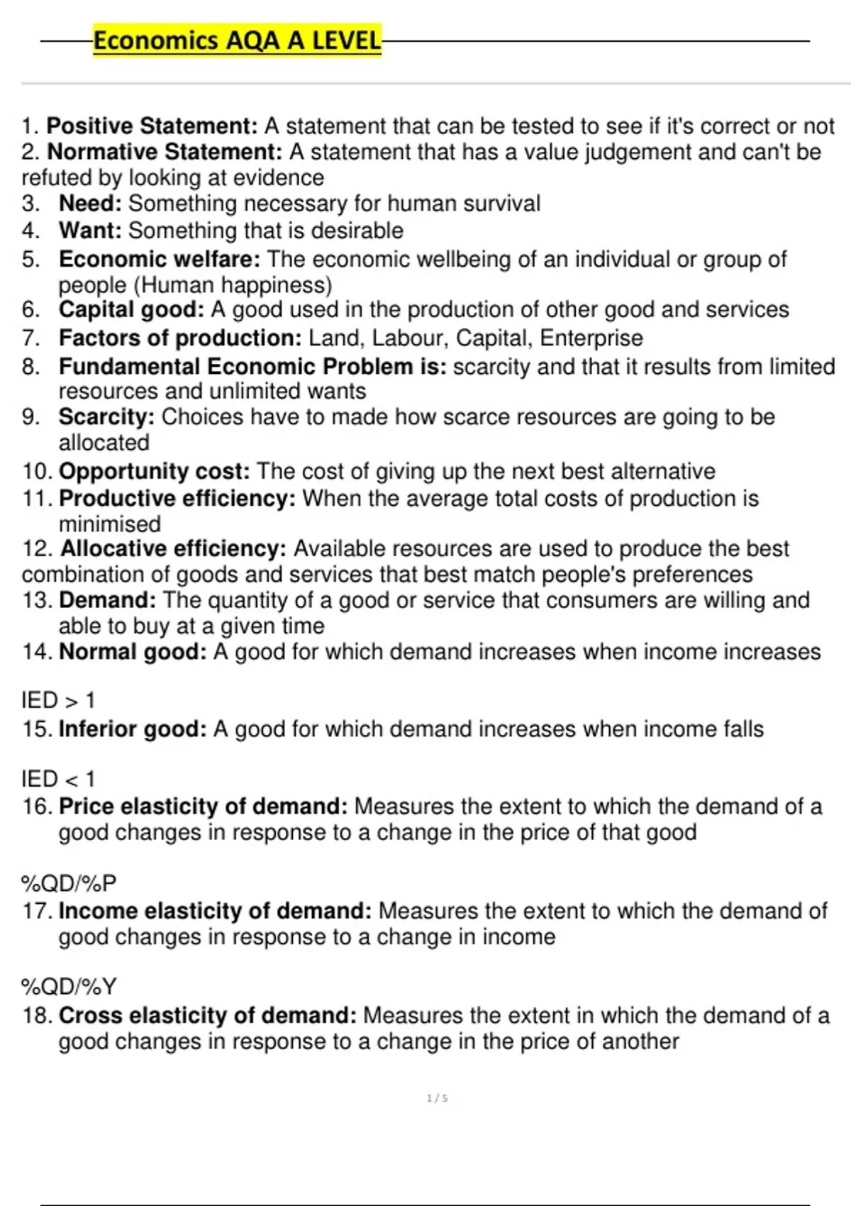 AQA A LEVEL economics A Level Economics exam with verified questions ...