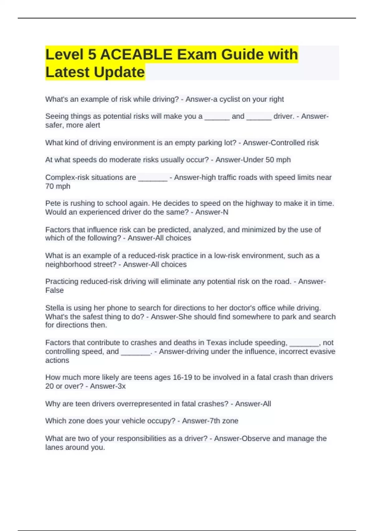 LEVEL 5 ACEABLE EXAM GUIDE QUESTIONS WITH CORRECT ANSWERS - ACEABLE ...