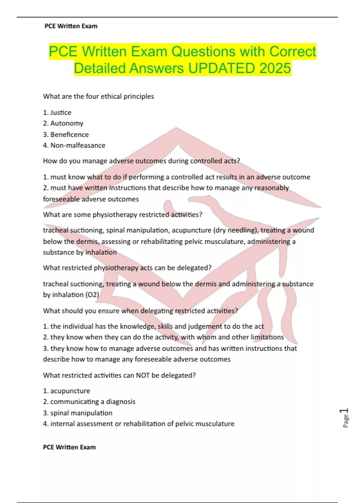 Western Governors University PCE Written Test Study Practice Questions ...