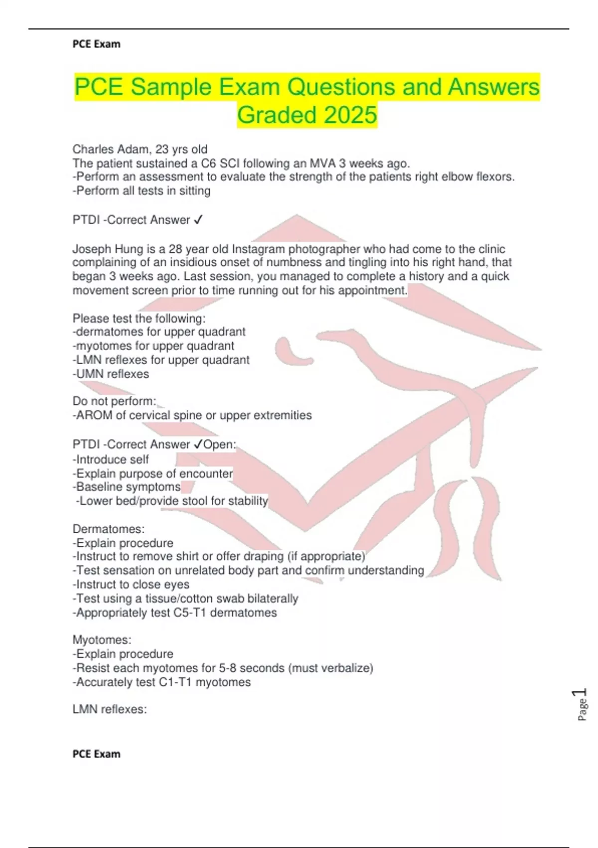 PCE Sample Exam Questions and Answers Graded 2025 - PCE - Stuvia US