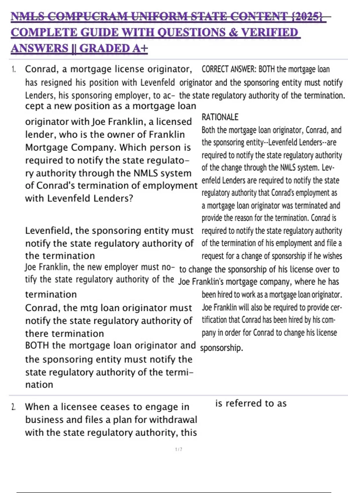NMLS COMPUCRAM UNIFORM STATE CONTENT {2025} COMPLETE GUIDE WITH ...