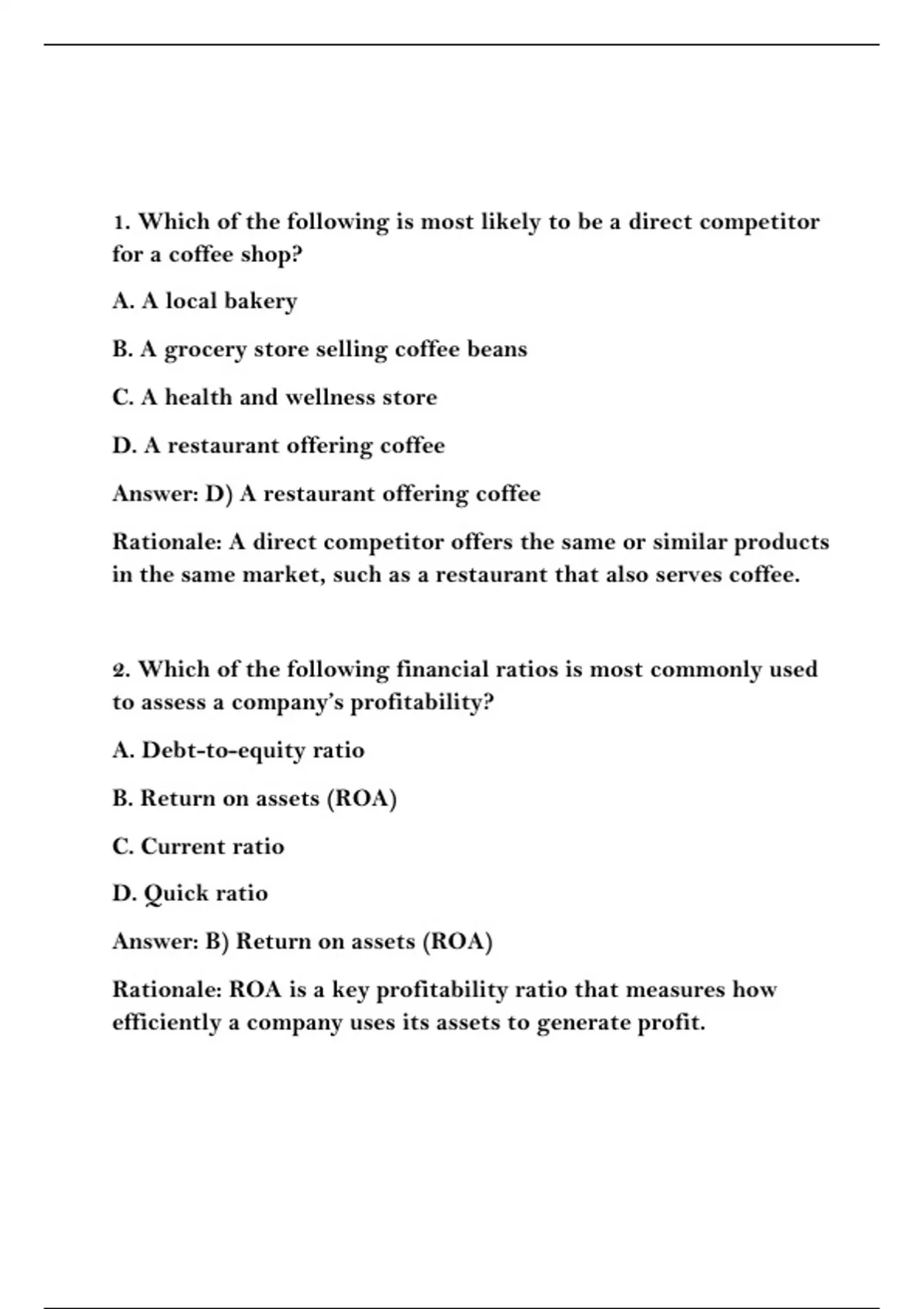 "BUSA Exam 1 Solutions: Perry Binder GSU with Verified Explanations ...