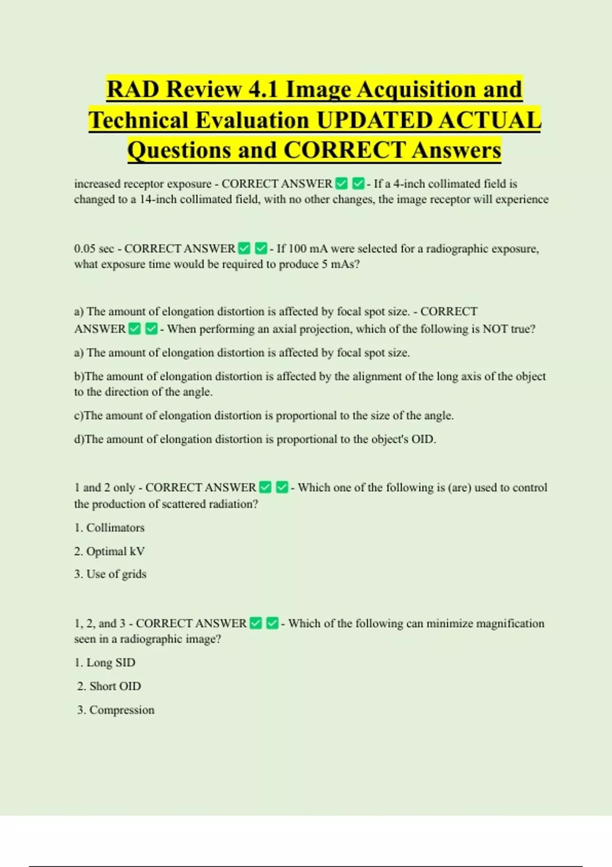 RAD Review 4.1 Image Acquisition and Technical Evaluation UPDATED ...