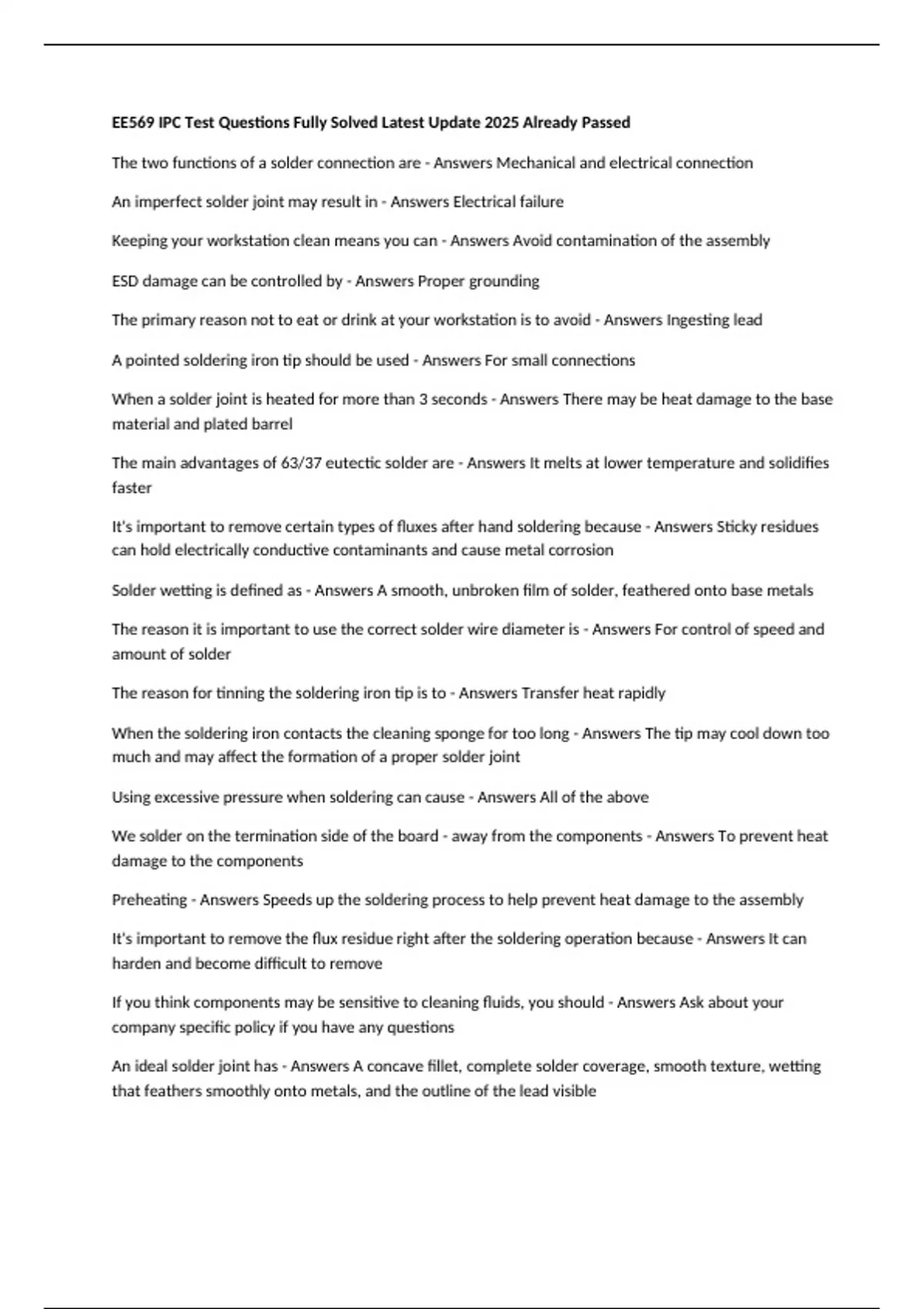 EE569 IPC Test Questions Fully Solved Latest Update 2025 Already Passed ...