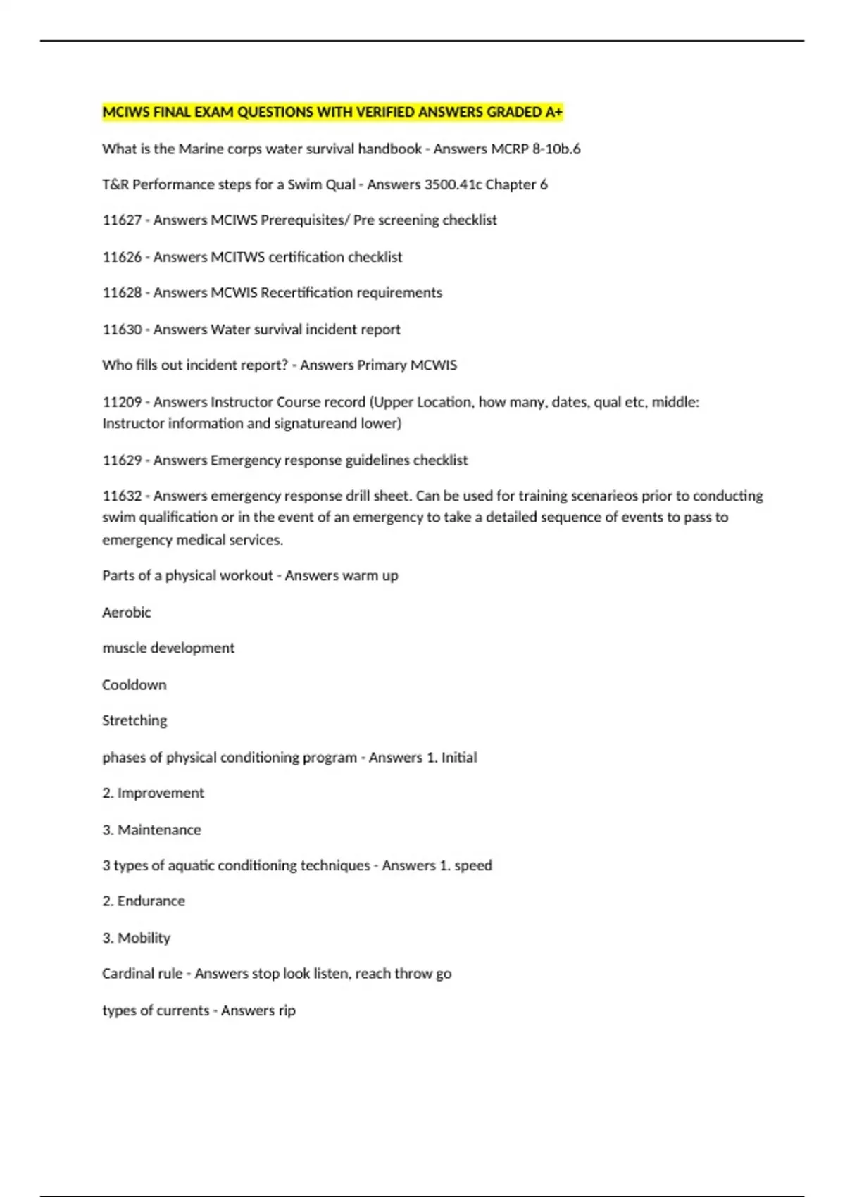 MCIWS FINAL EXAM QUESTIONS WITH VERIFIED ANSWERS GRADED A+ - MCIWS ...